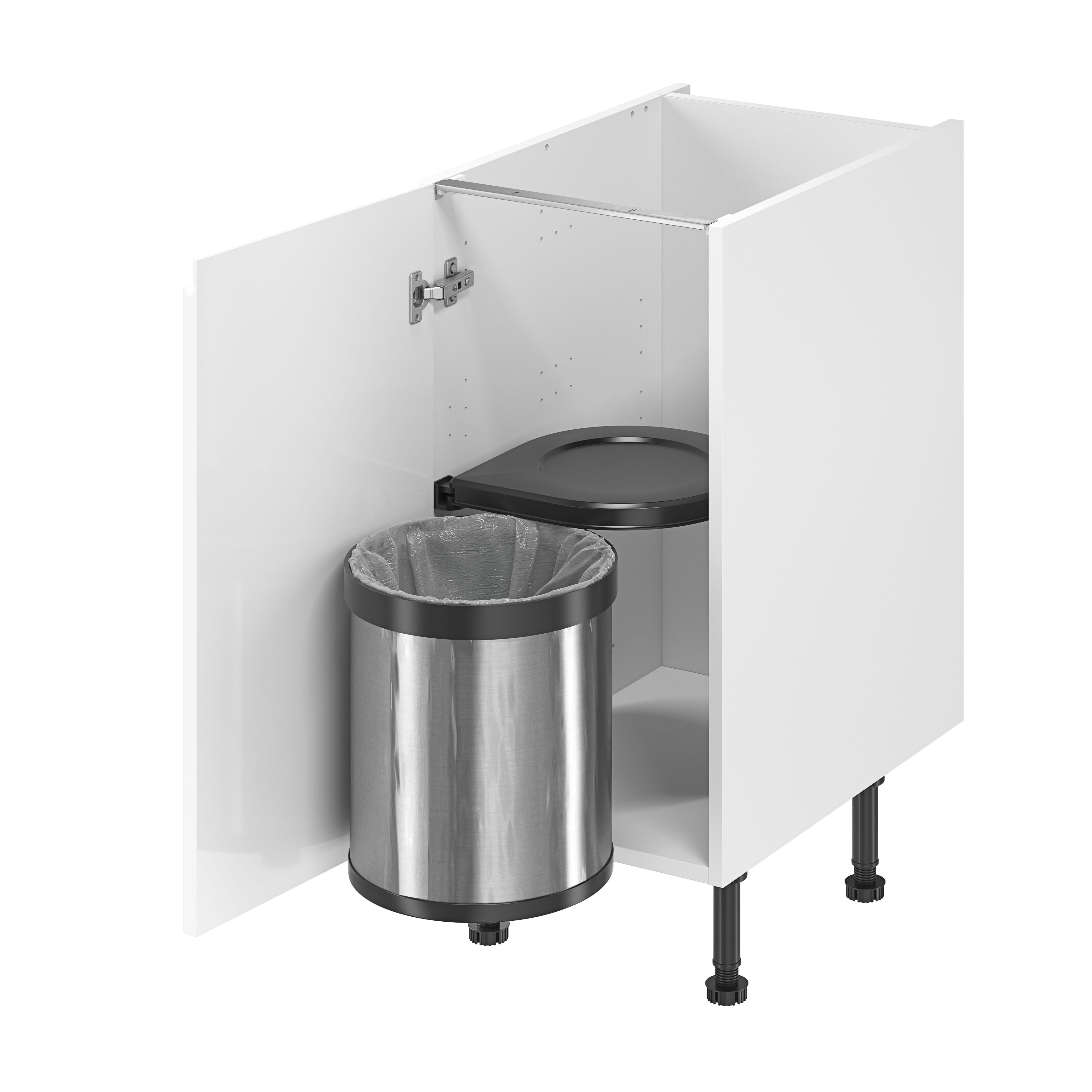 GoodHome Vigote Anthracite Metal effect Integrated Kitchen Swing-out ...