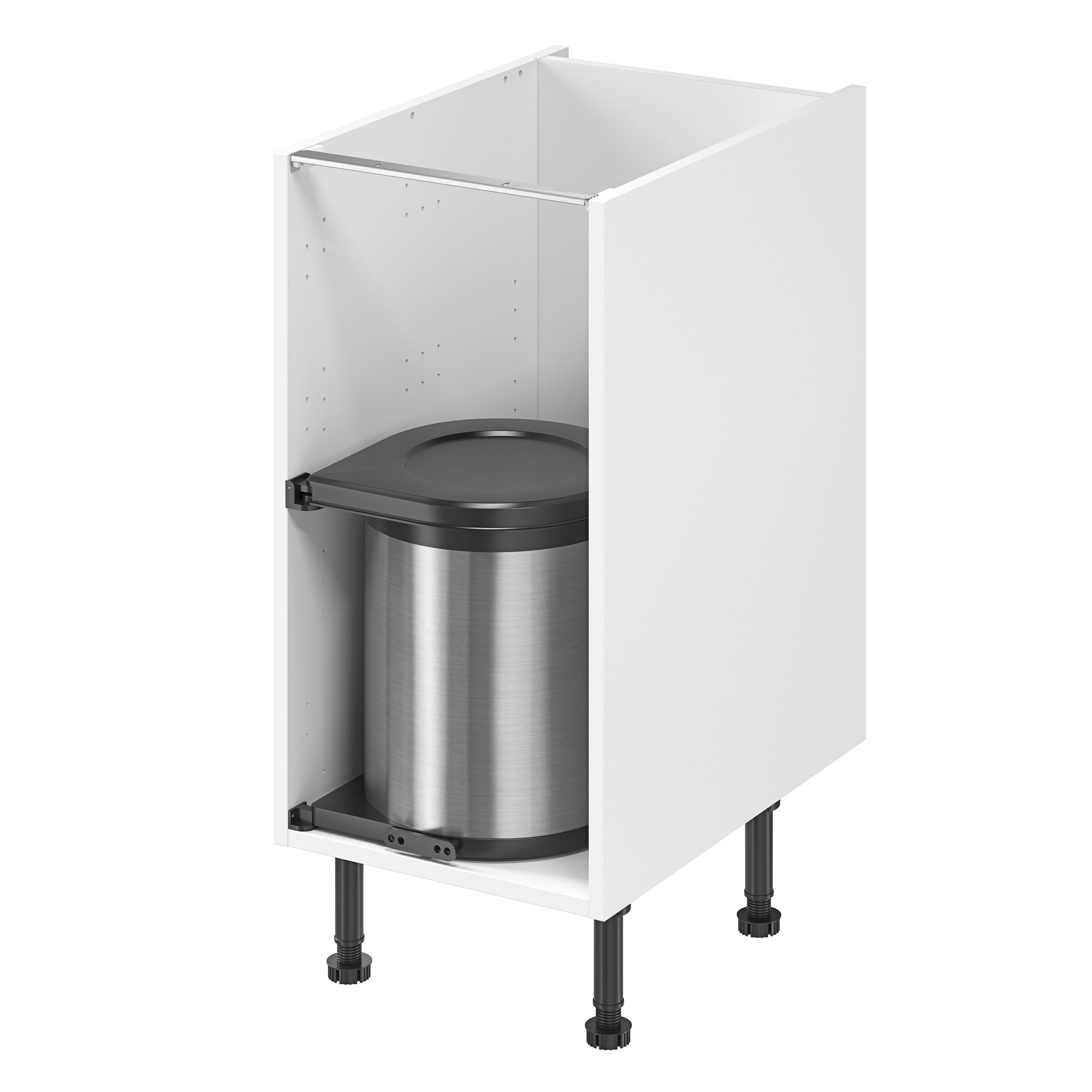 GoodHome Vigote Anthracite Metal effect Integrated Kitchen Swing-out ...