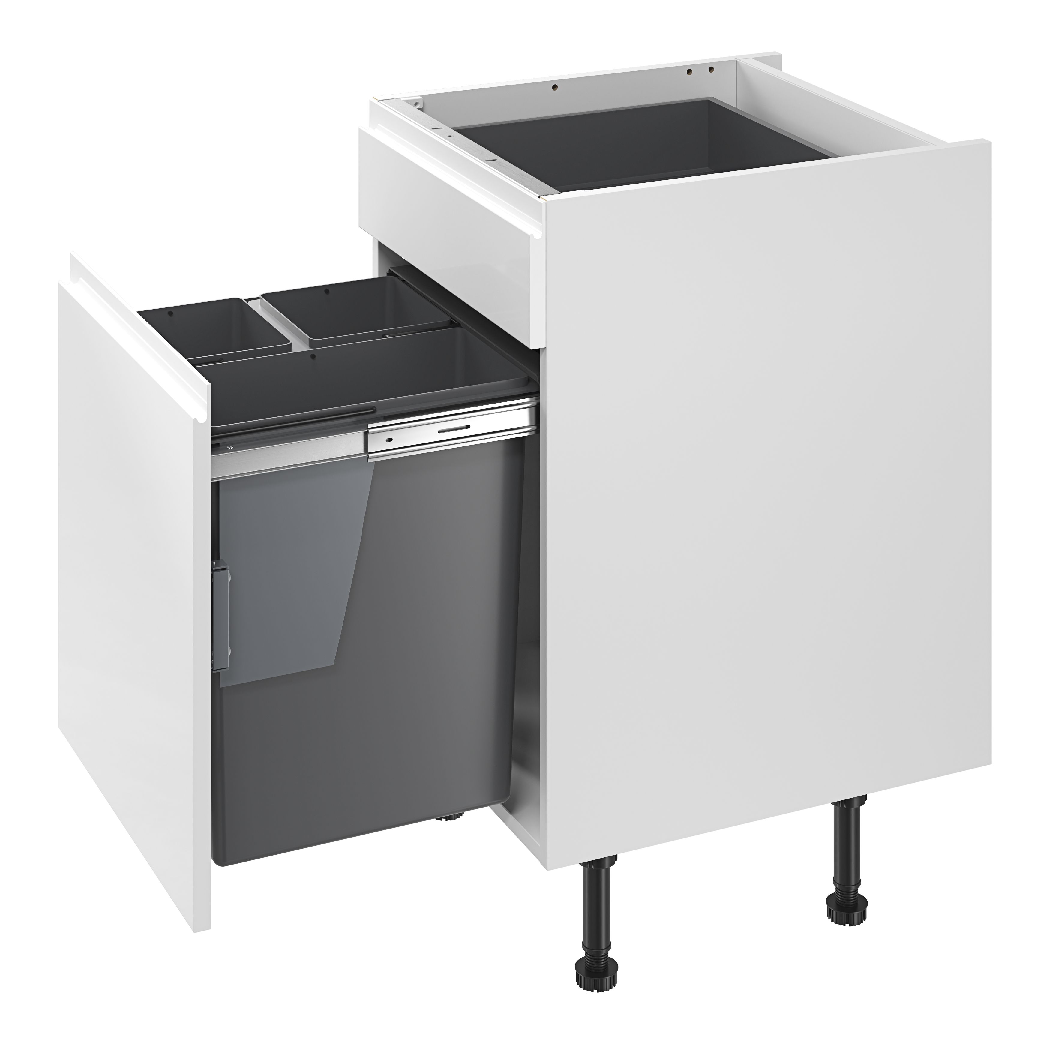 GoodHome Vigote Anthracite Silver effect Integrated Kitchen Pull-out ...