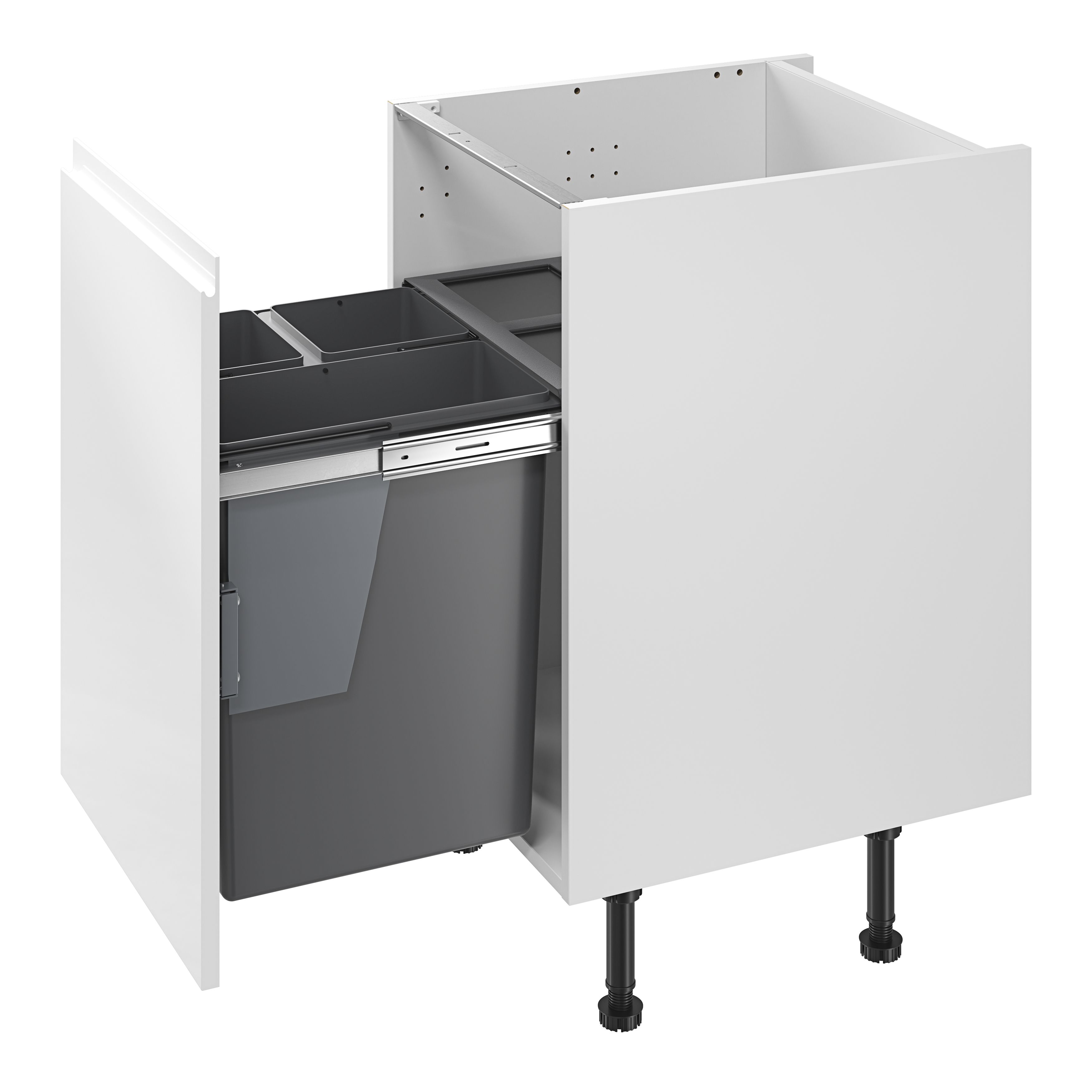 GoodHome Vigote Anthracite Silver effect Rectangular Integrated Kitchen ...