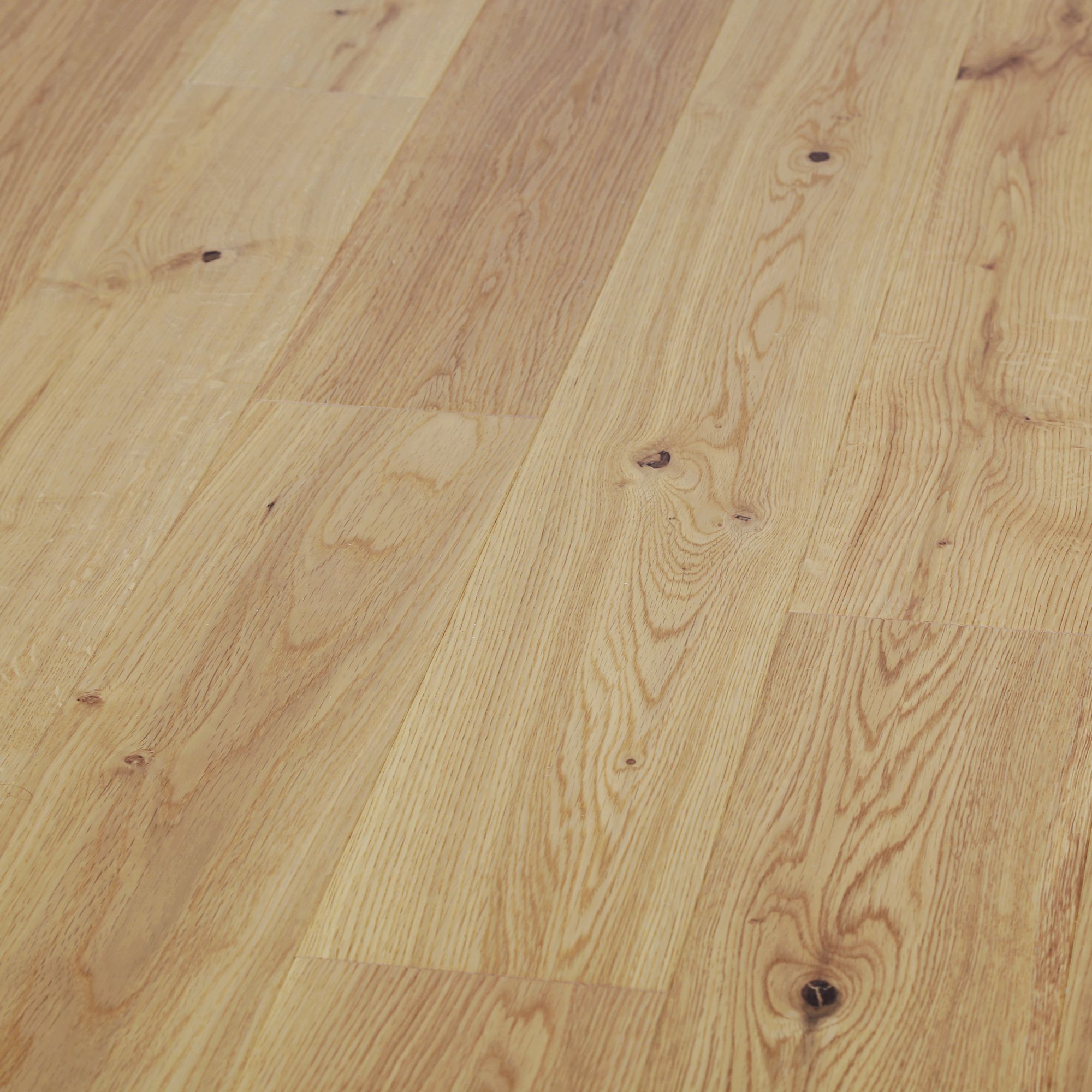 GoodHome Visby Modern Blond Oak effect Real wood top layer flooring