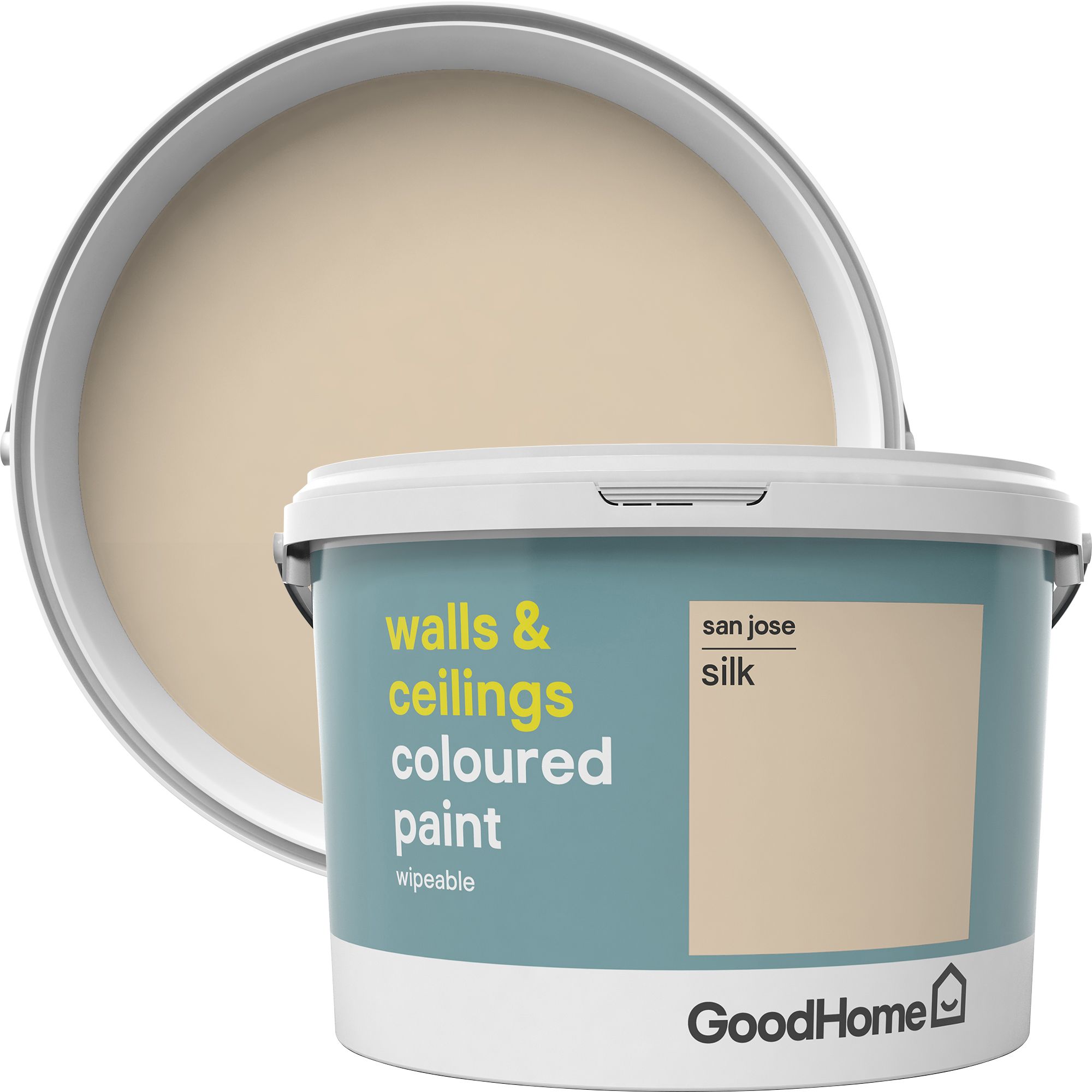 GoodHome Walls & ceilings San jose Silk Emulsion paint, 2.5L | DIY at B&Q