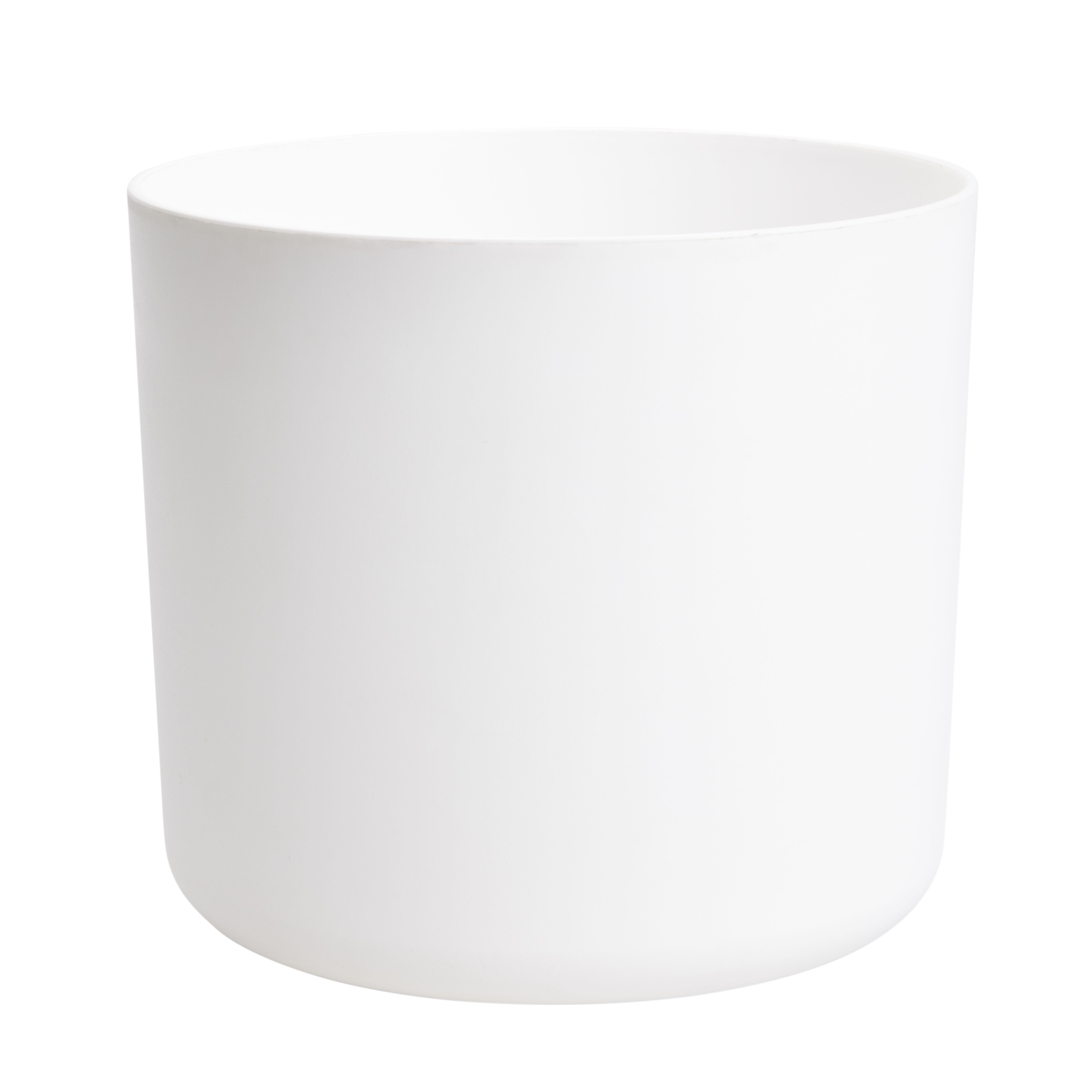 GoodHome White Plastic Circular Plant pot (Dia) 20.7cm, (H)18cm, 5.65L ...
