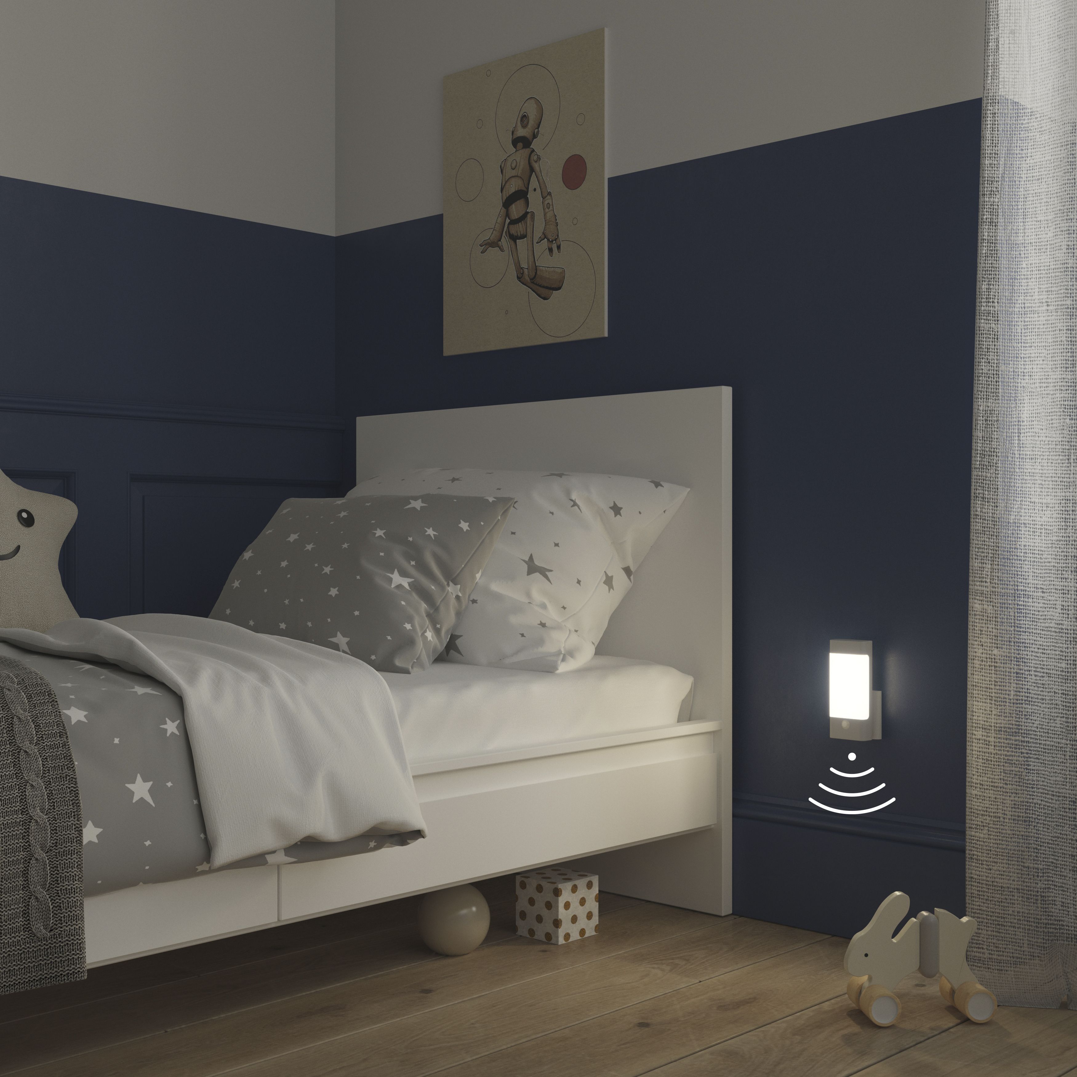 GoodHome White Rectangle design LED Sensor night light