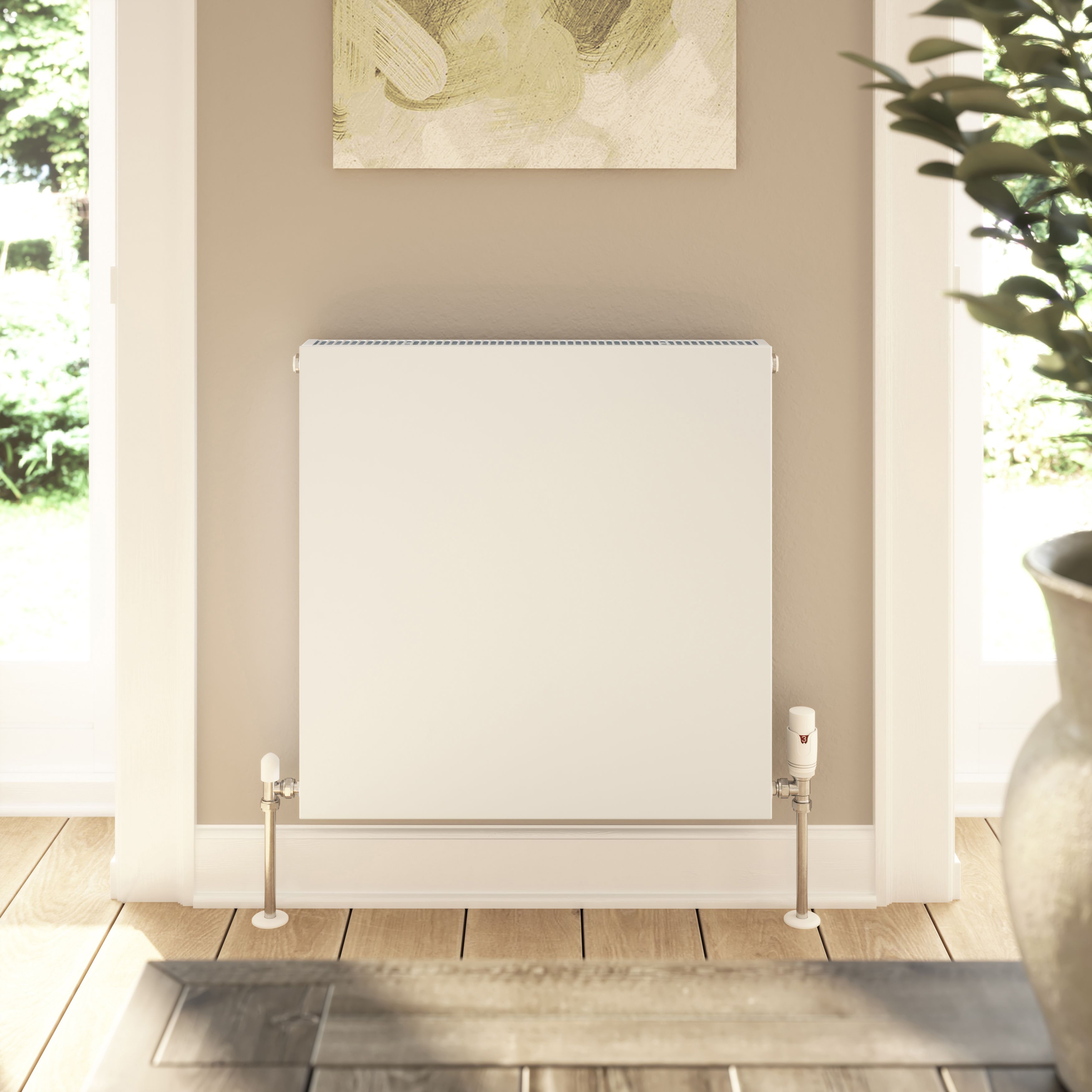 single panel white radiator