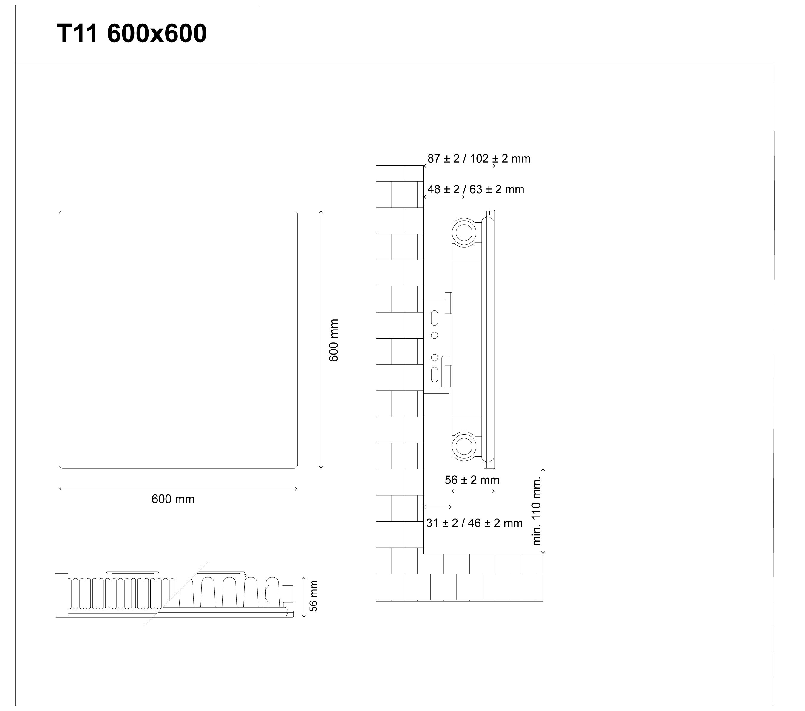 Shop GoodHome White Type 11 Single Panel Radiator, (W)600mm x (H)600mm