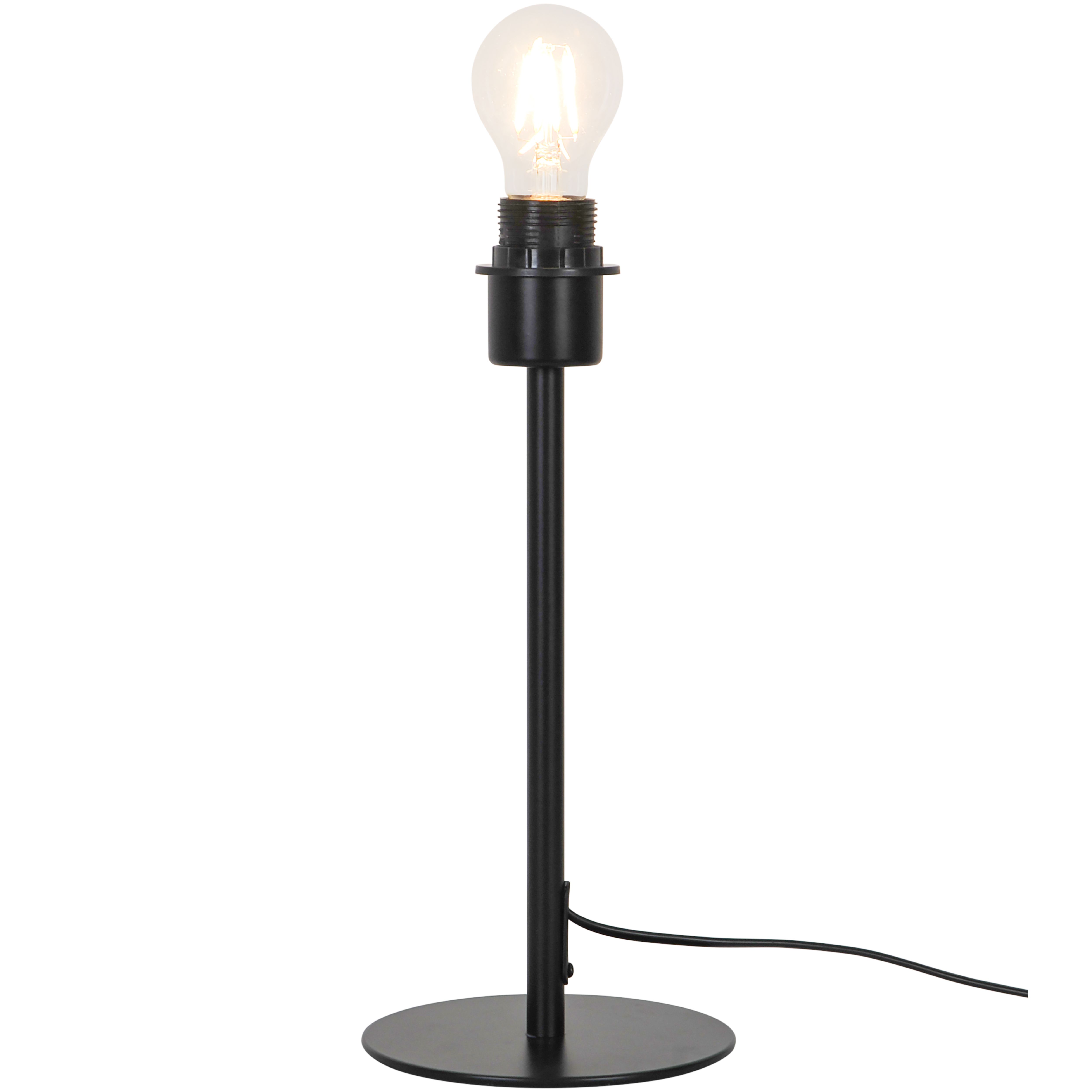 GoodHome Willet Round Matt Black Table lamp base