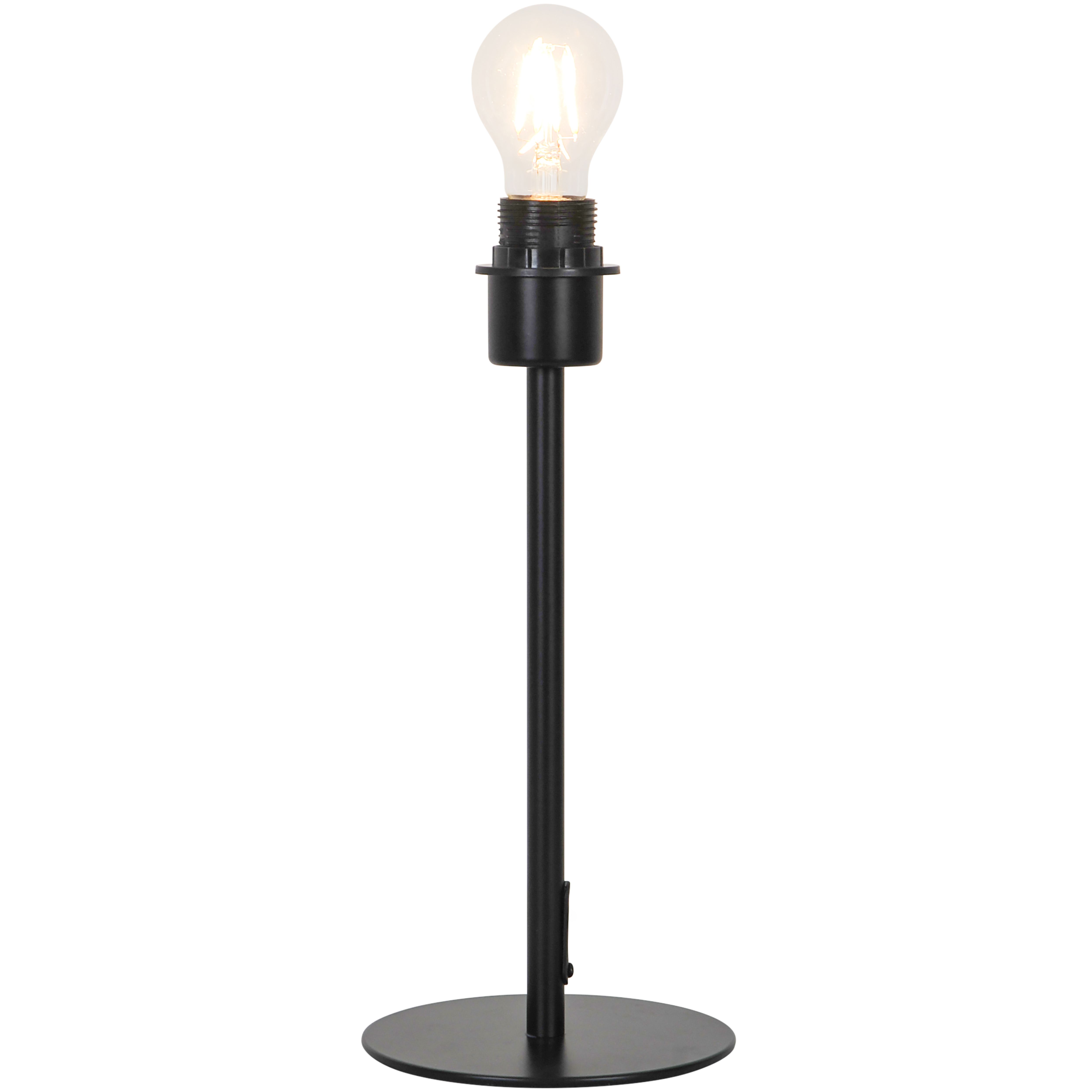 GoodHome Willet Round Matt Black Table lamp base