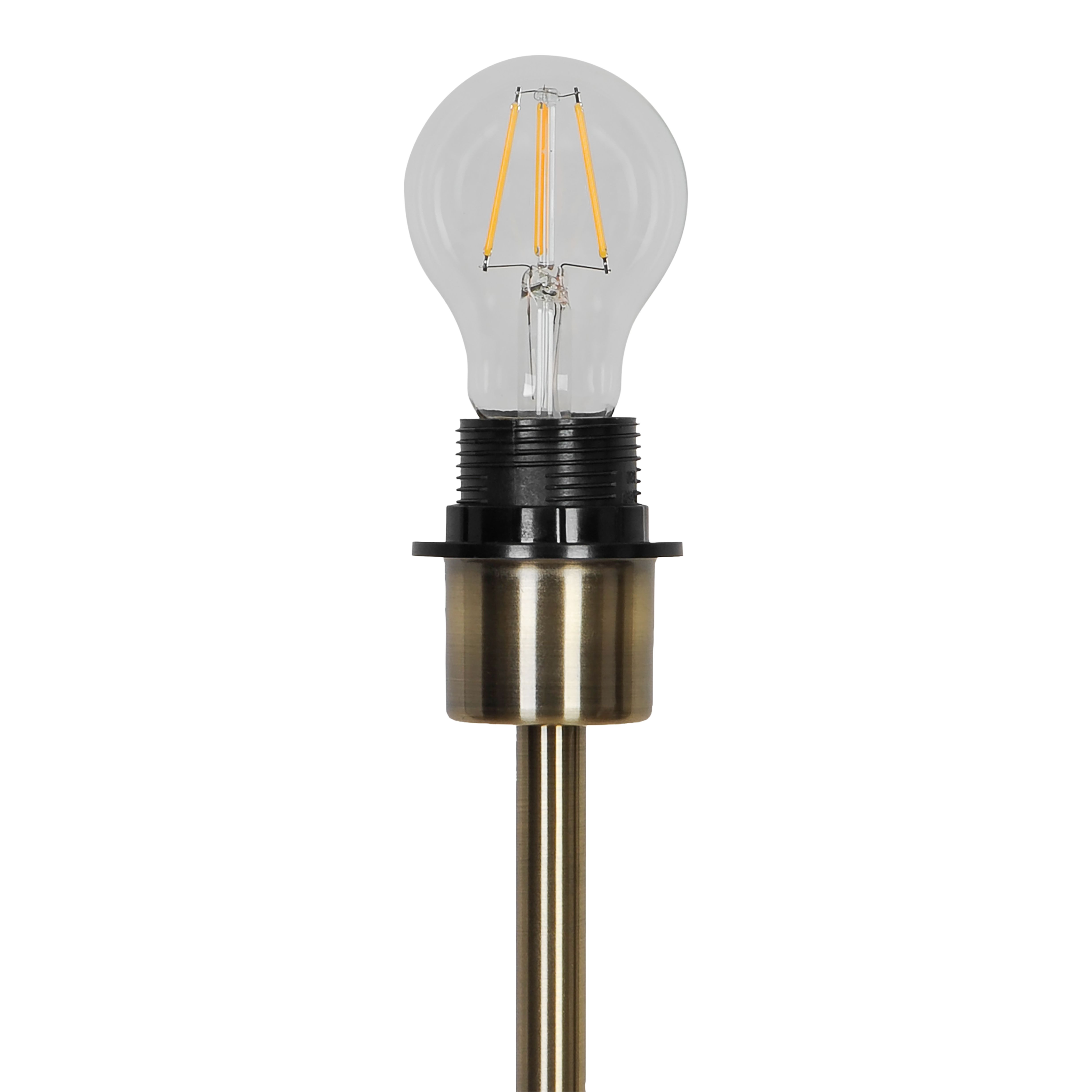 GoodHome Willet Satin Antique brass effect Floor lamp base