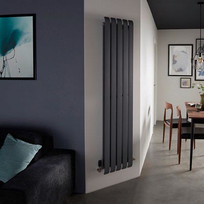 GoodHome Wilsona CH1800380DG Double Grey Vertical Designer 3821BTU ...