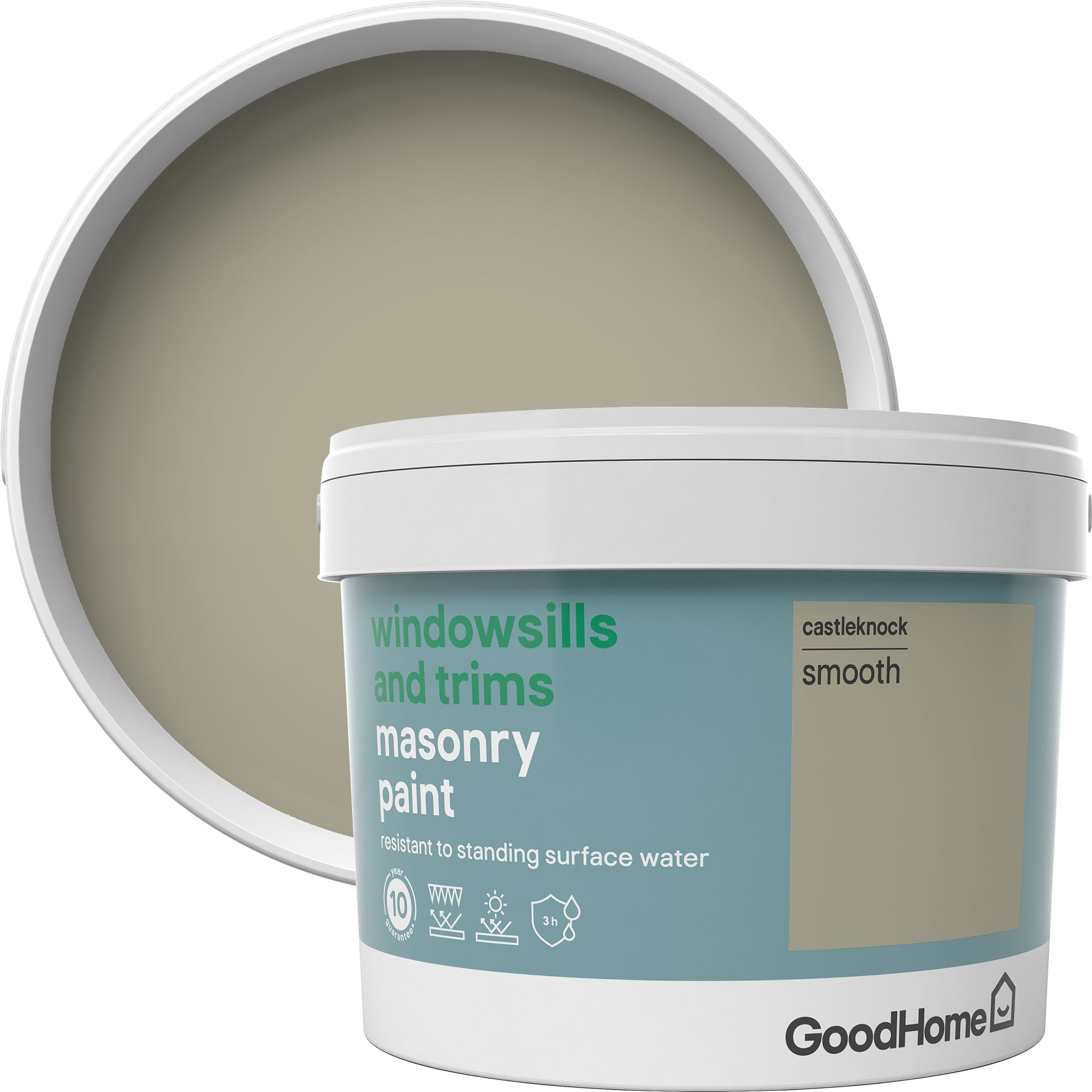 GoodHome Windowsills trims Castleknock Smooth Matt Masonry paint 2.5L