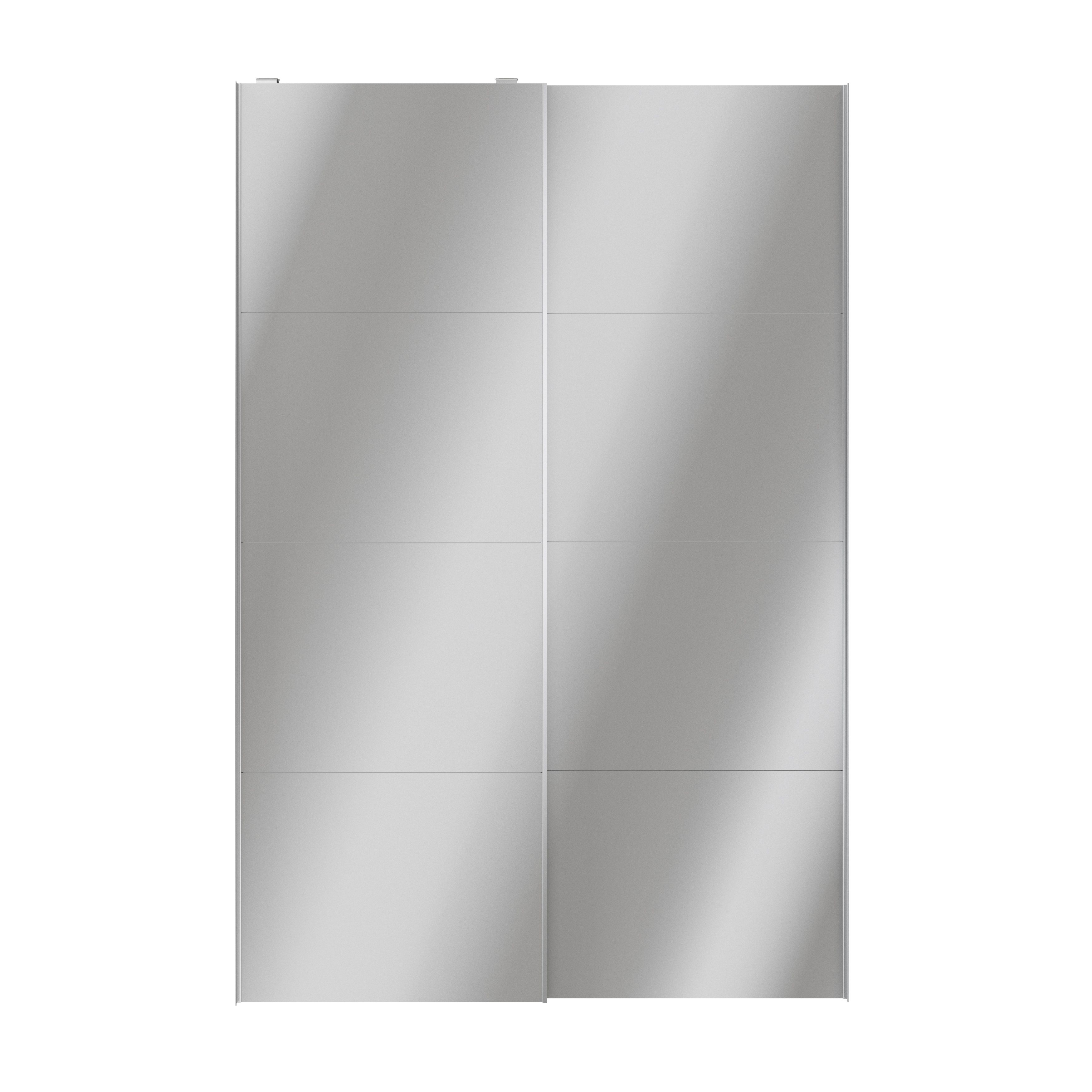 GoodHomeAtomia Panelled Mirrored 2 door Sliding Wardrobe Door kit (H ...