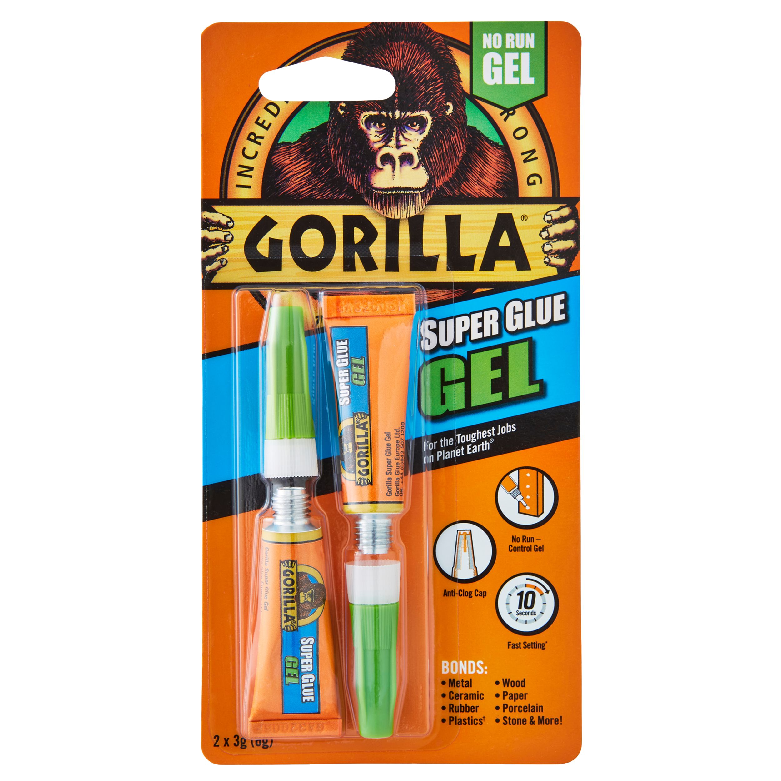 Gorilla Gel Superglue 3g, Pack of 2