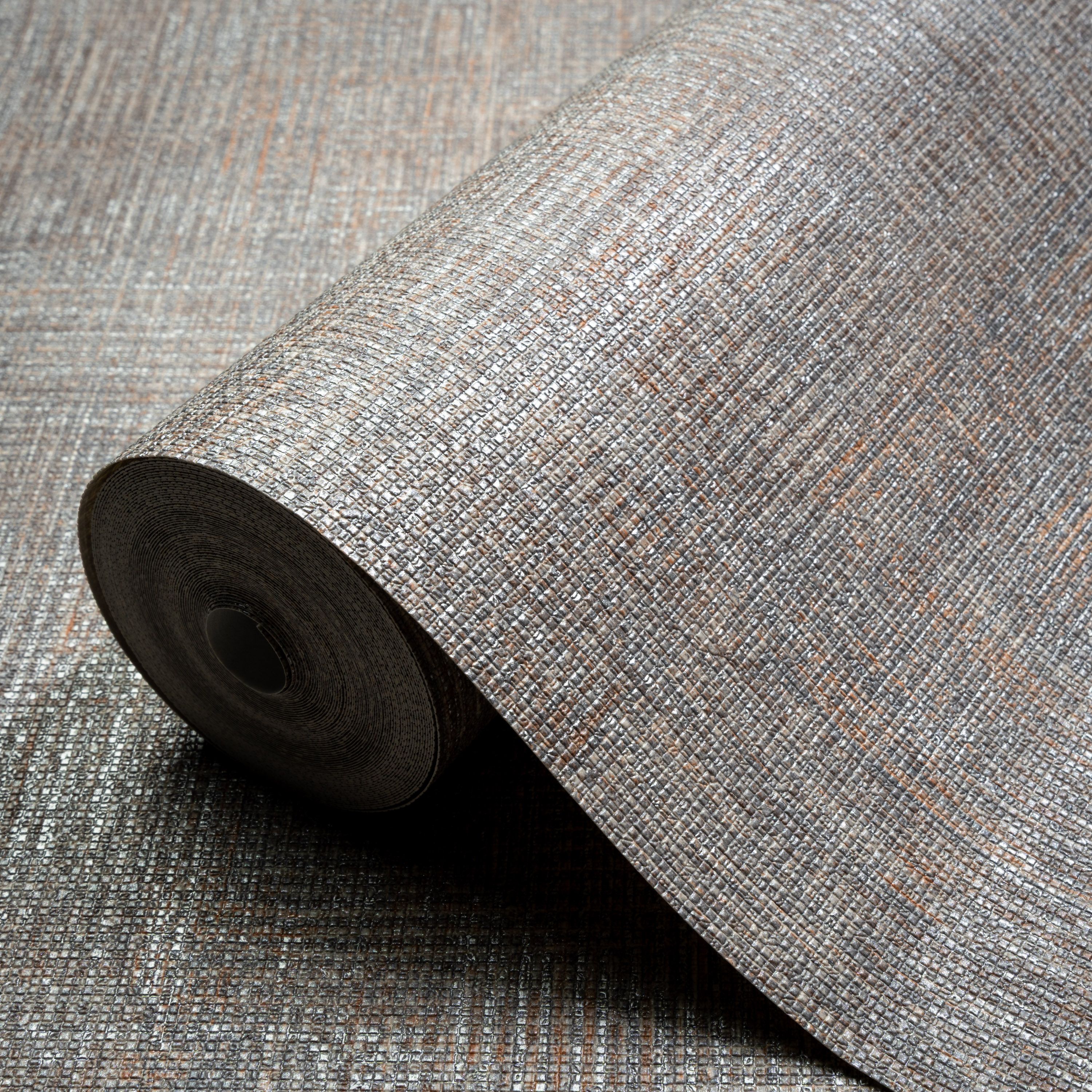 Grandeco Charcoal Textured Tile effect Modern Embossed Wallpaper