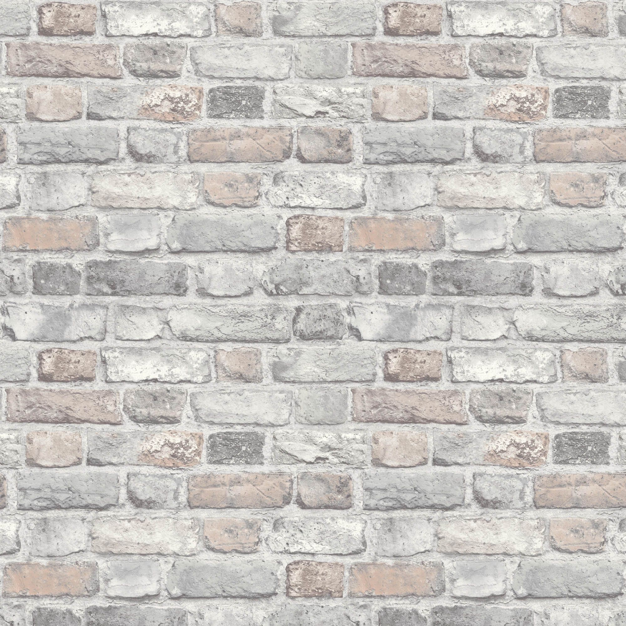 Grandeco Country Rose Brick effect Faux wall Embossed Wallpaper Sample ...
