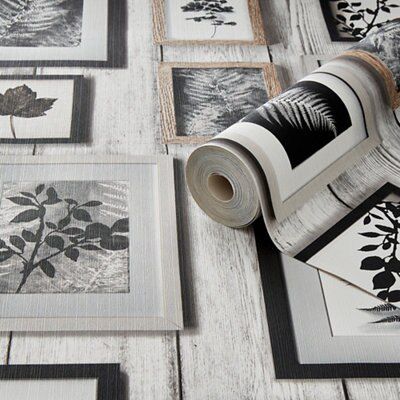 Grandeco Nature wall Grey Organic Embossed Wallpaper | DIY at B&Q