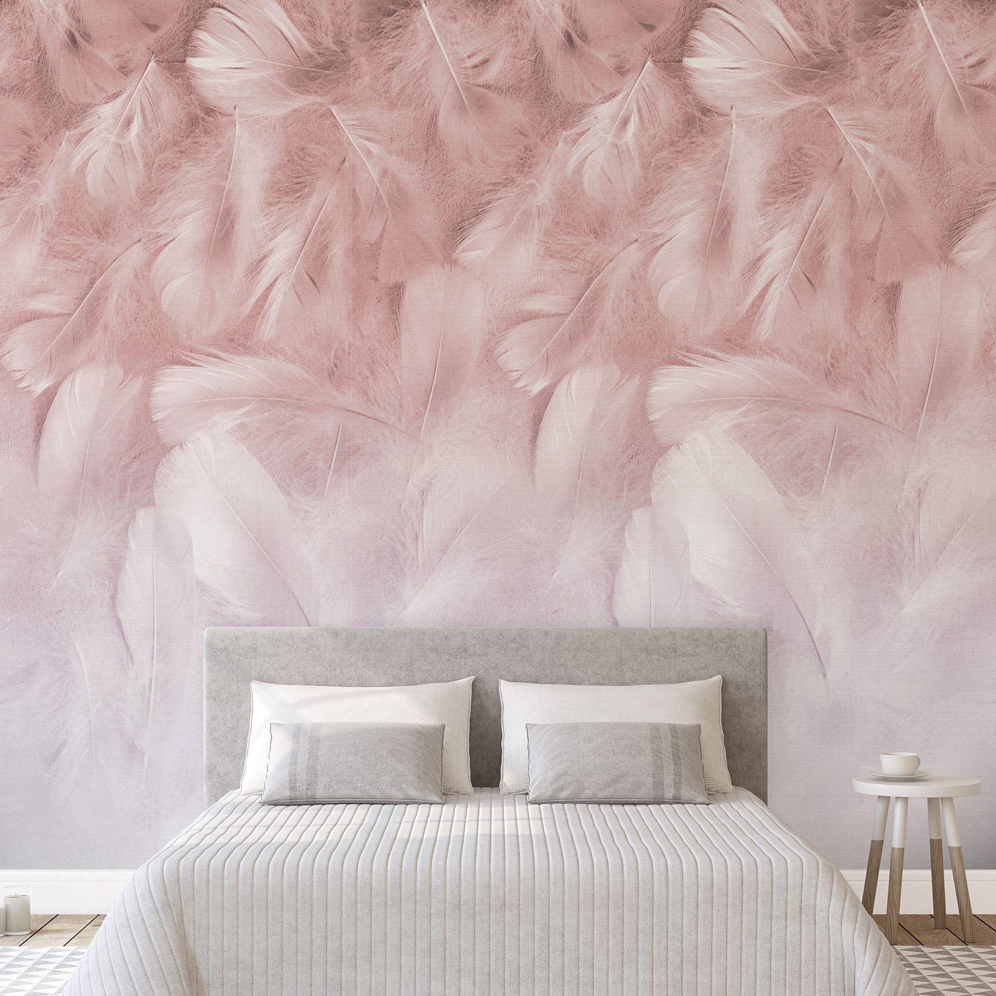 Grandeco Pink Feather Matt Mural