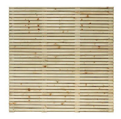 Grange Contemporary Wooden Fence panel (W)1.79m (H)1.79m, Pack of 3 ...