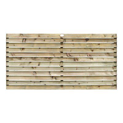 Grange Louvre Horizontal slanted slat Fence panel (W)1.8m (H)0.9m, Pack ...