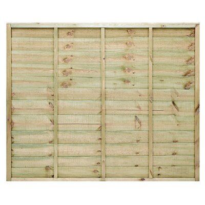 Grange Pro lap Horizontal waney edge slat Fence panel (W)1.83m (H)1.5m ...