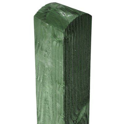 Grange Timber Green Square Fence post (H)2.4m (W)70mm, Pack of 4 | DIY ...