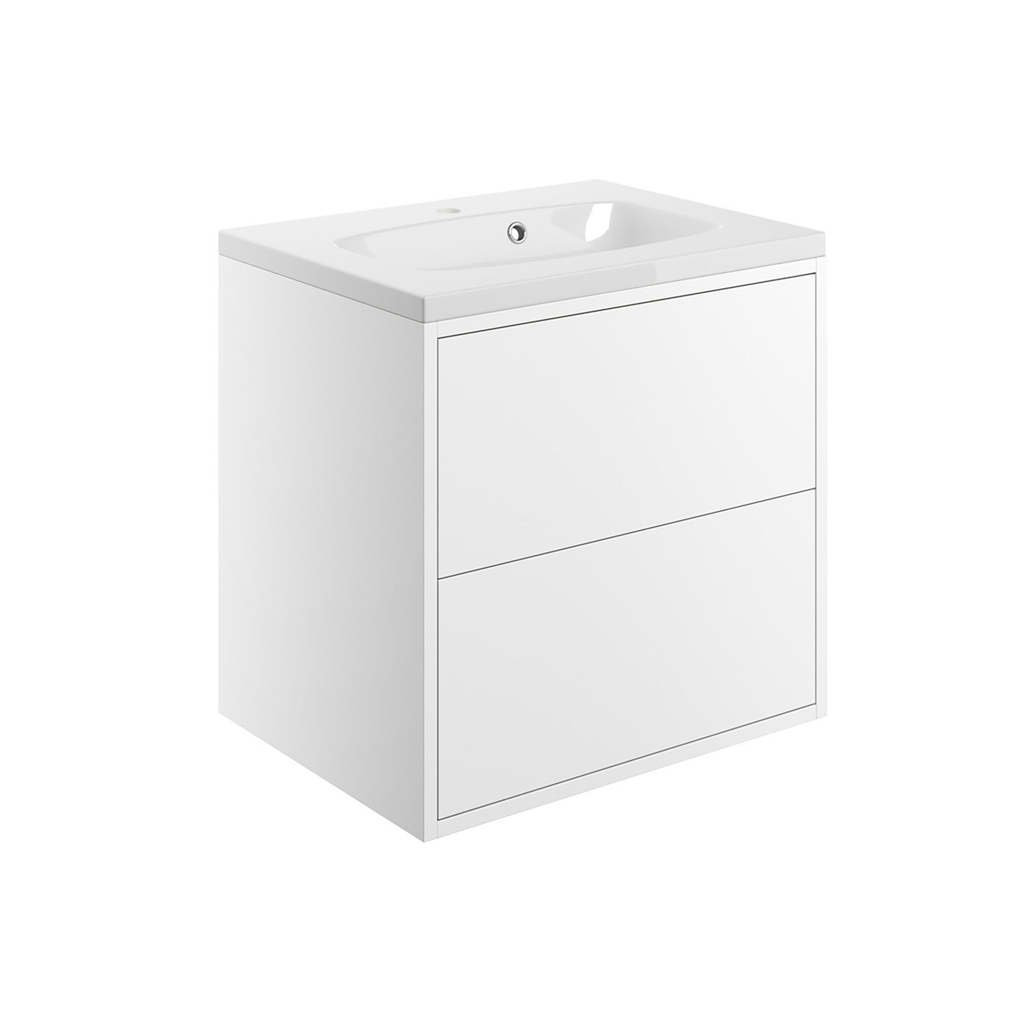 Grasmere Matt White Wall-mounted Vanity unit & basin set (W)600mm (H)600mm