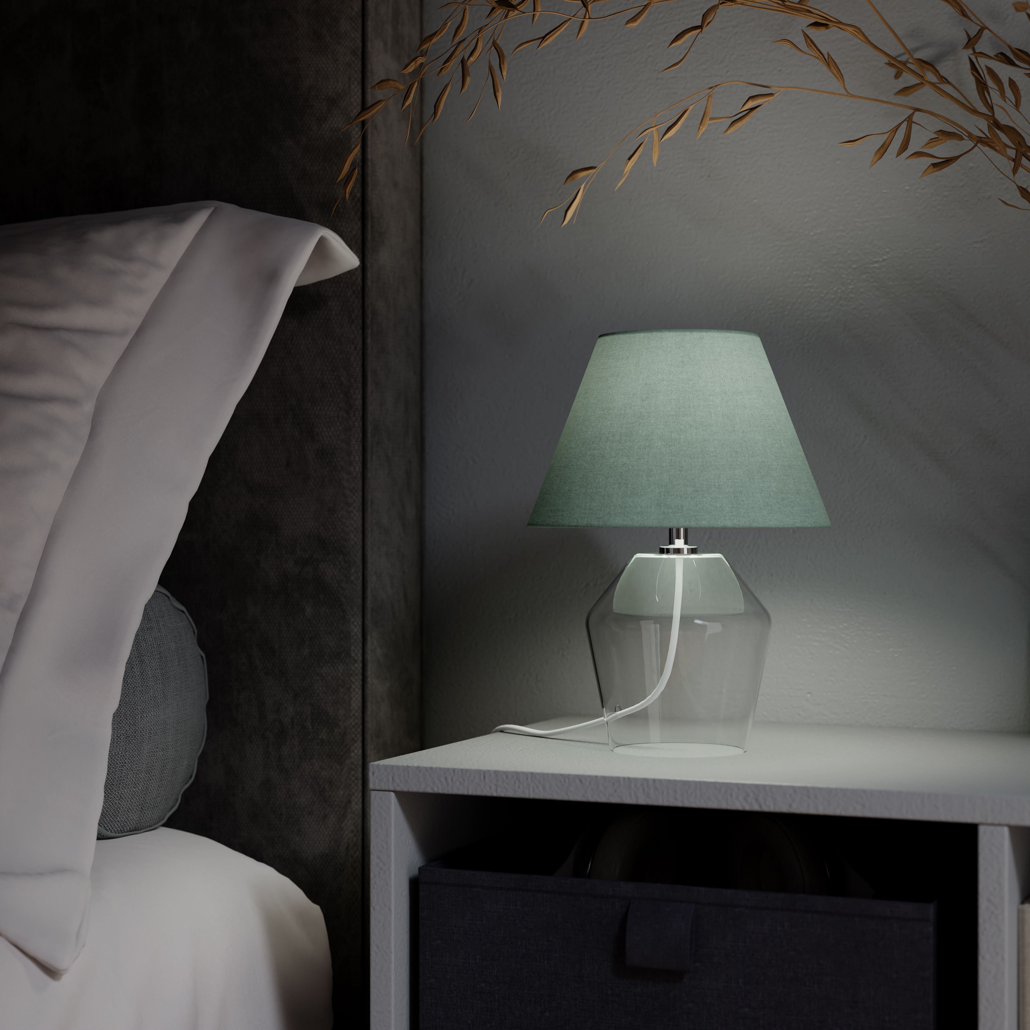 Green & Clear Glass LED Table lamp