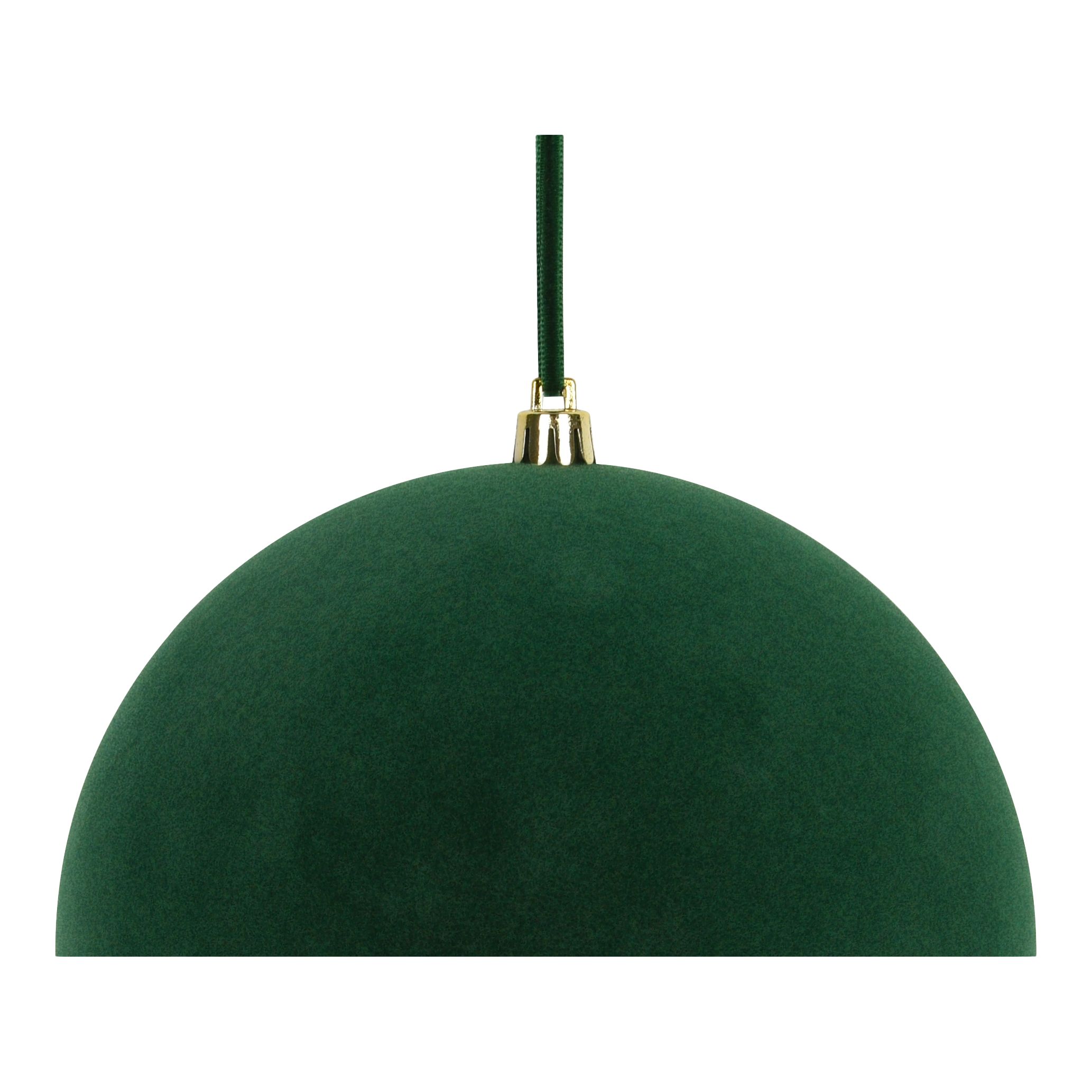 Green Flocked effect Plastic Round Hanging decoration set, Pack of 3 (D ...