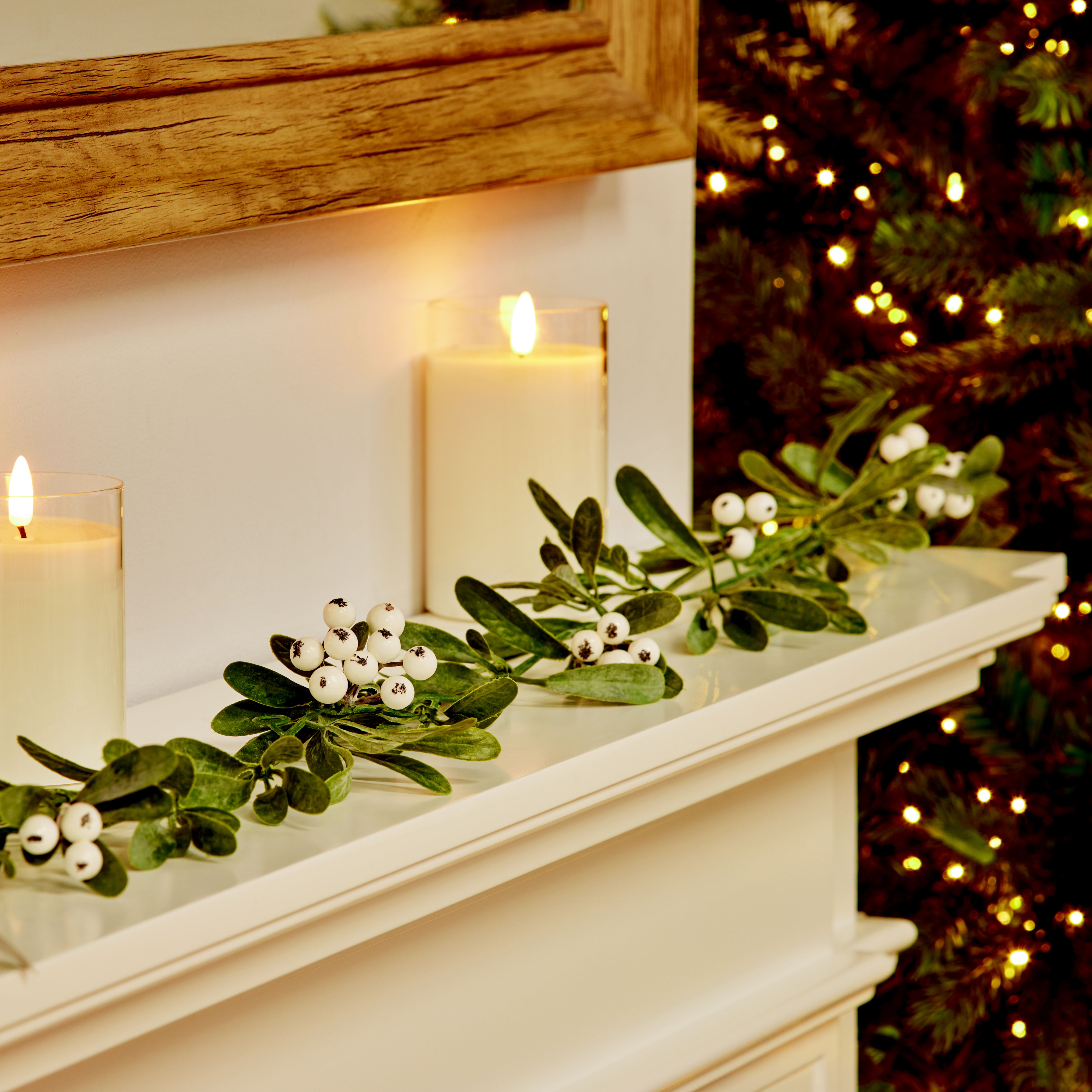 Green Mistletoe Christmas garland