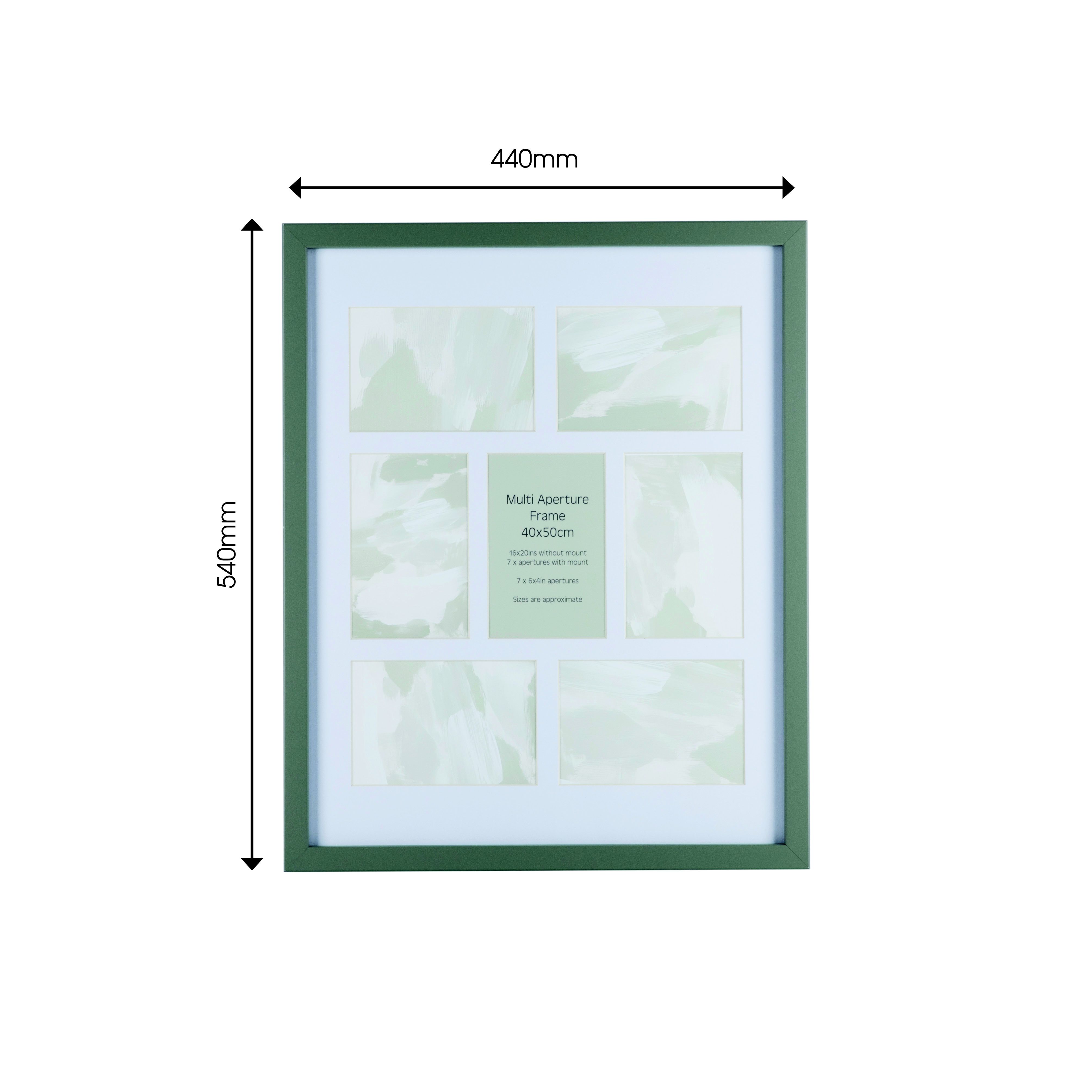 GREEN MULTI PICTURE FRAME (H)54CM X (W)44CM