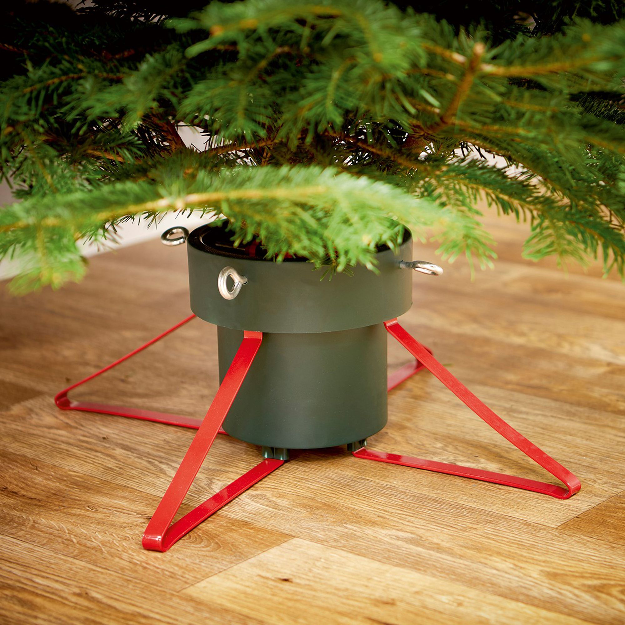 Green & red Metal & plastic 57cm Christmas tree stand 57cm
