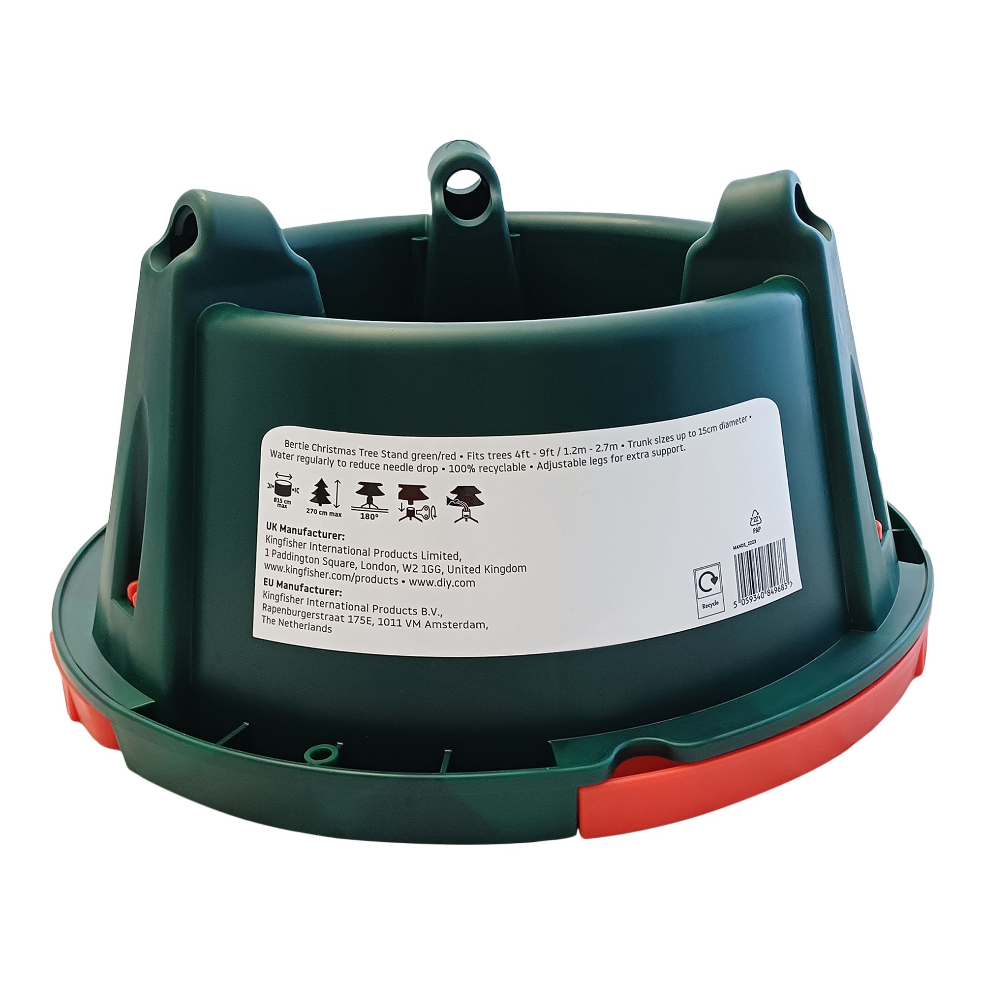 Green & red Plastic Christmas tree stand