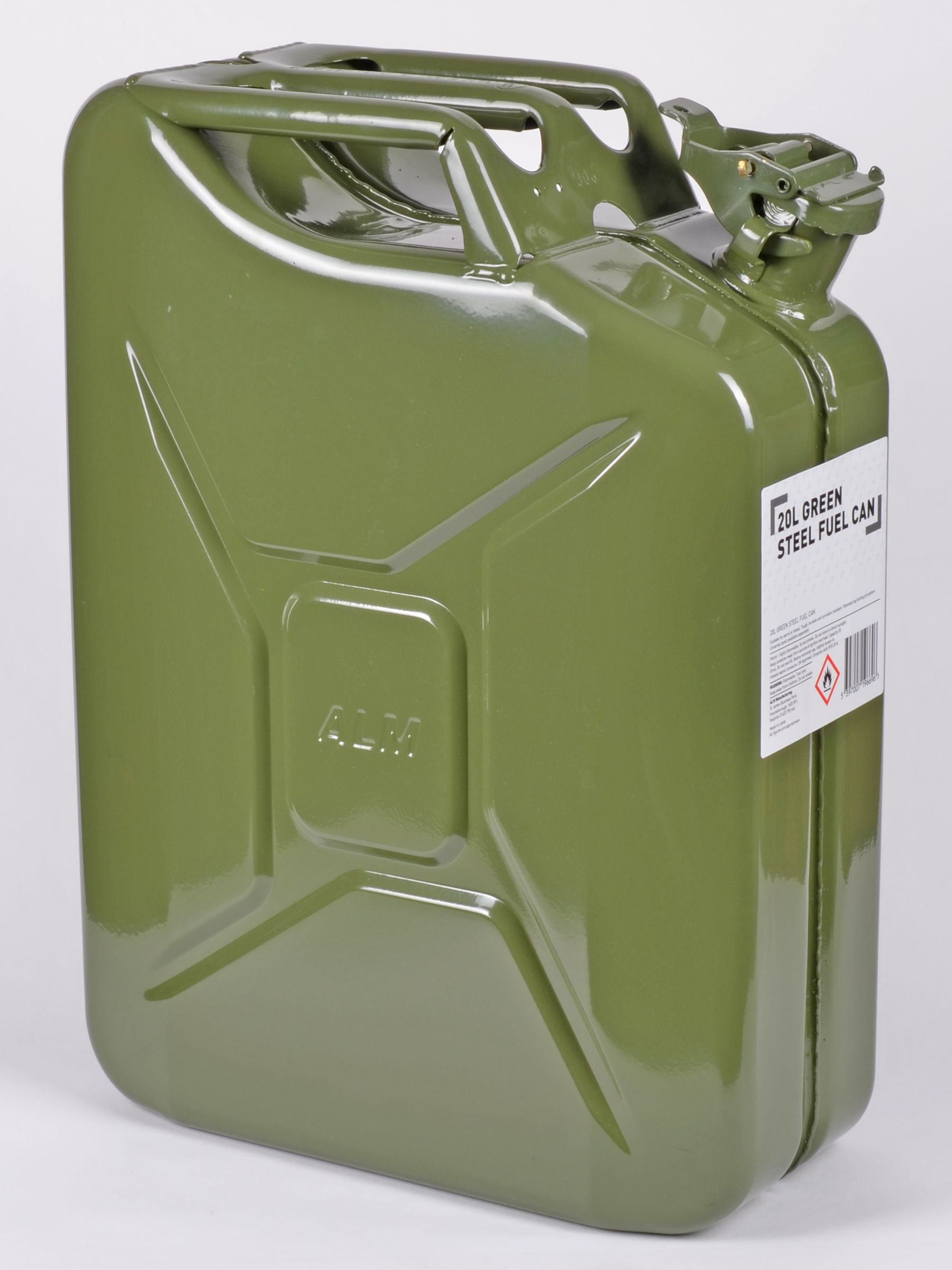 Green Steel Petrol Fuel can, 20L