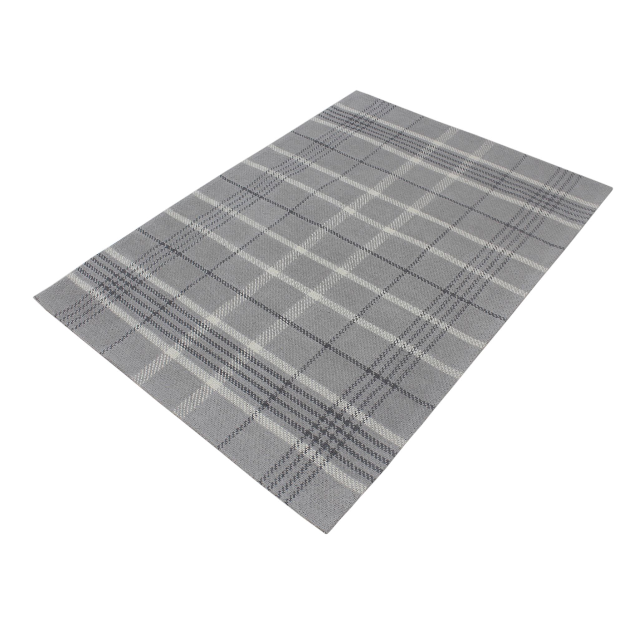 Grey Check Medium Rug, (L)170cm x (W)120cm | DIY at B&Q