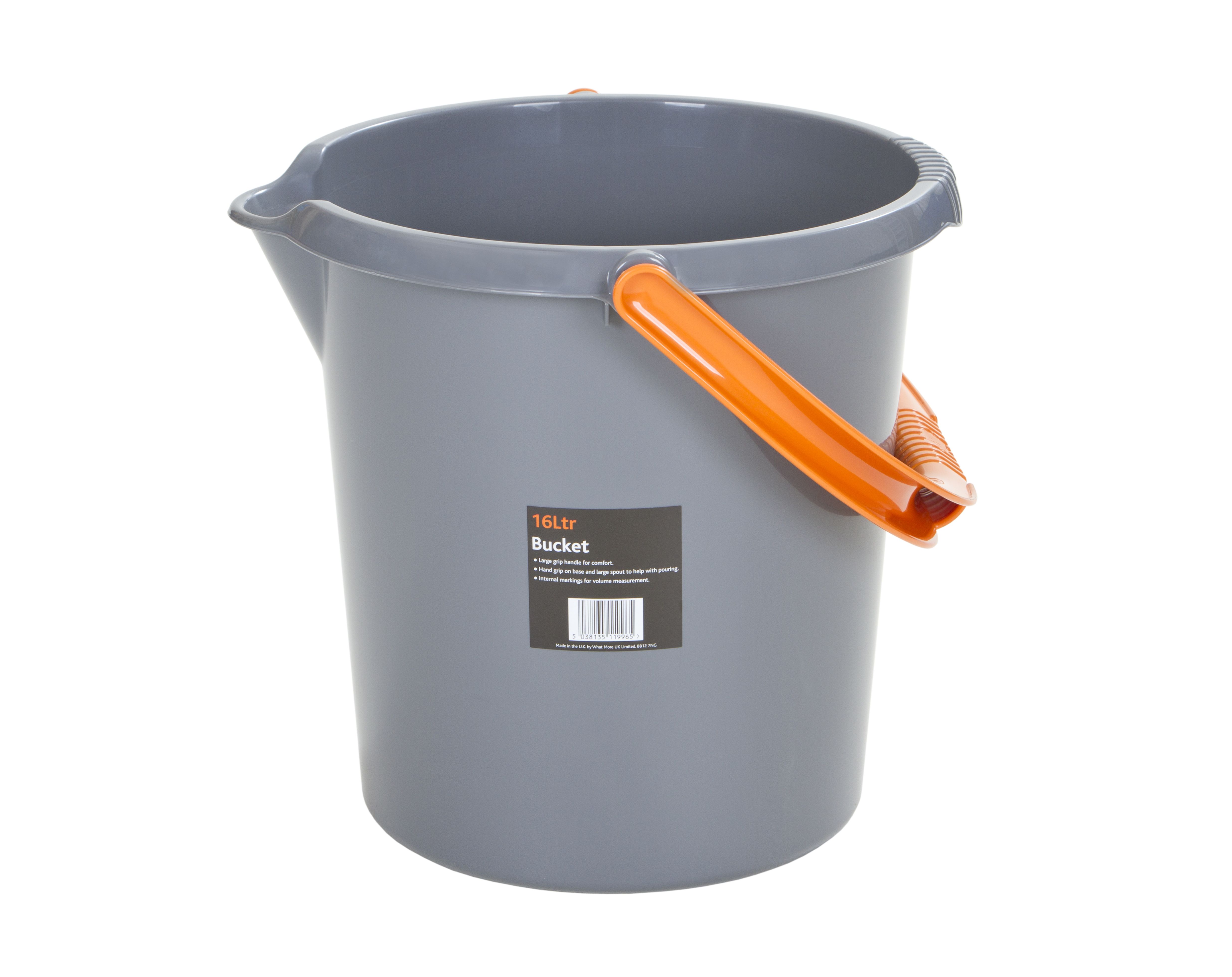 Grey & orange 16L Bucket