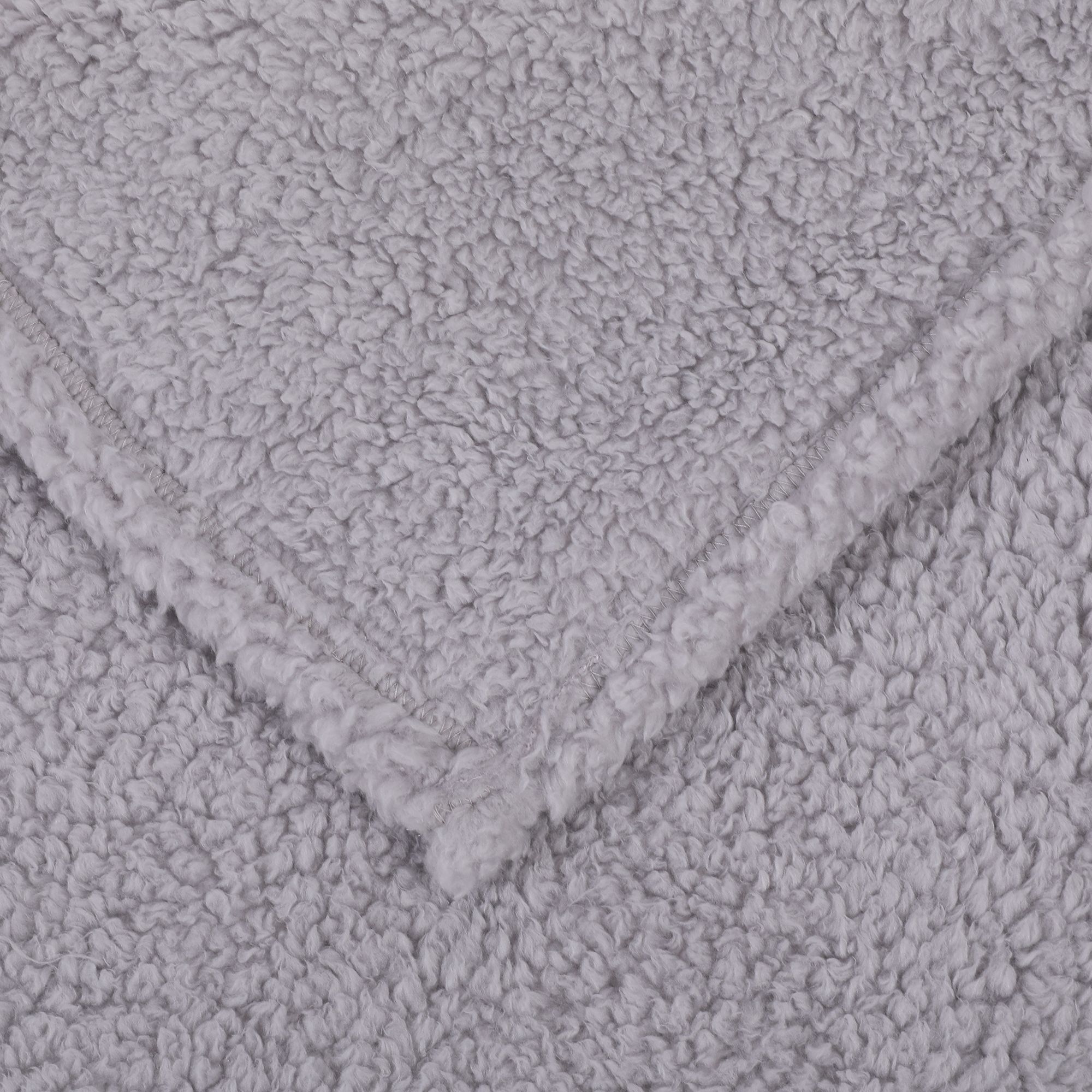 Grey Plain Fleece Throw