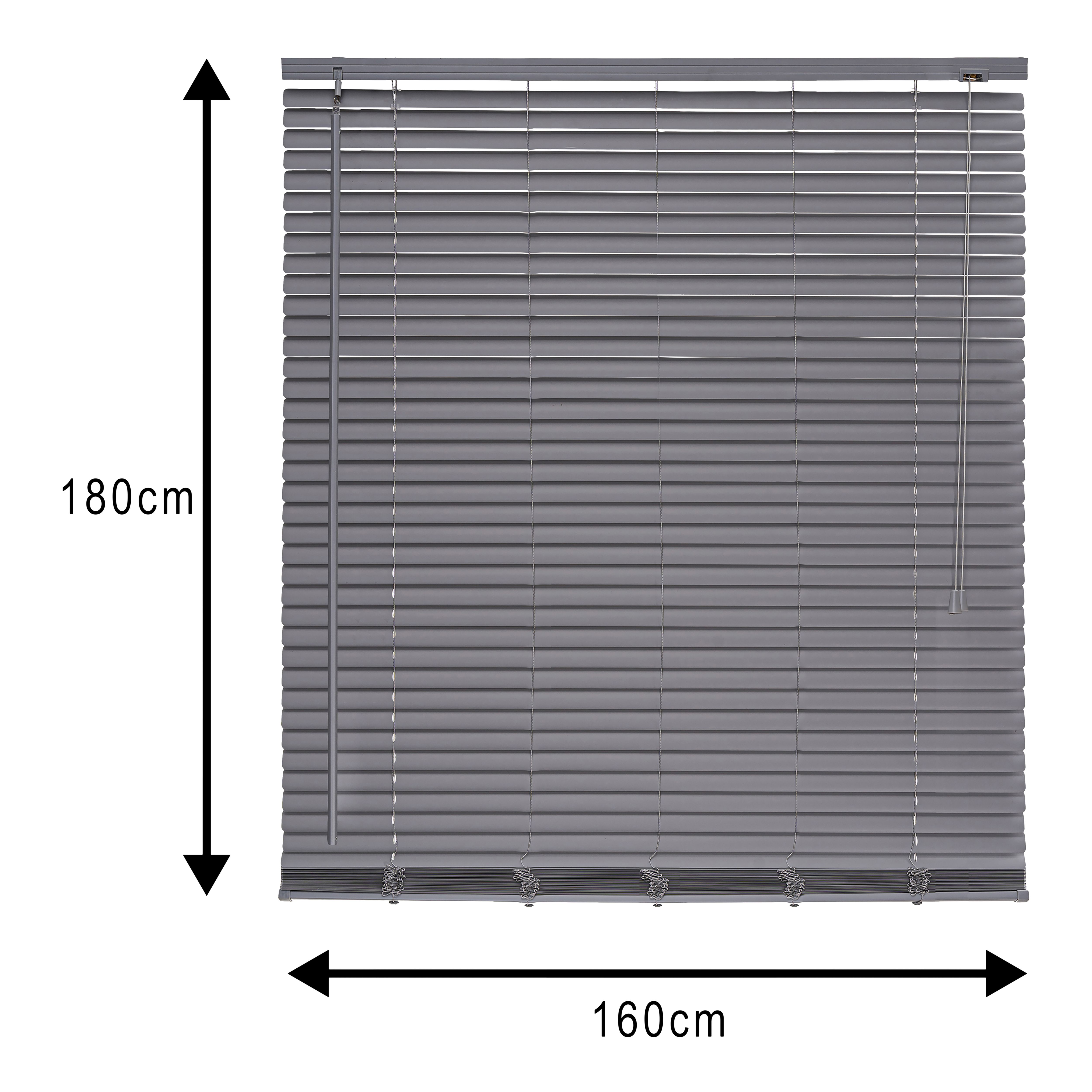 Grey PVC Venetian Blind (W)160cm (L)180cm