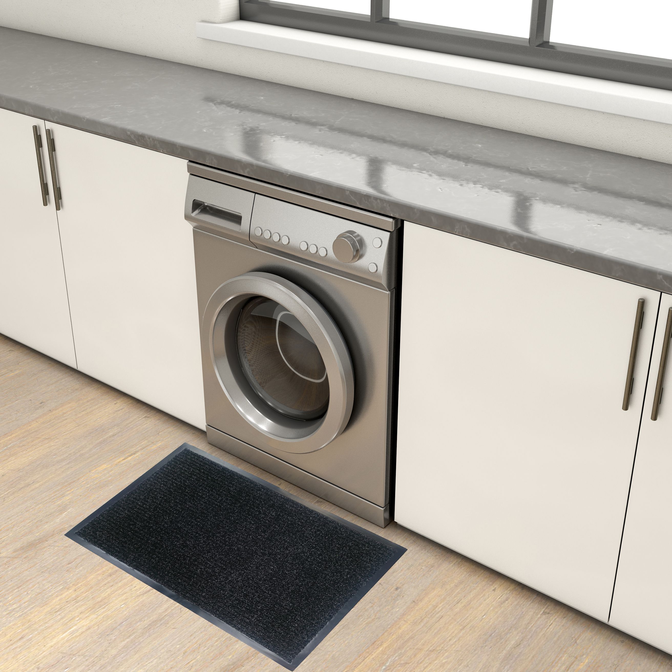 Grey Ribbed Barrier mat, 80cm x 50cm