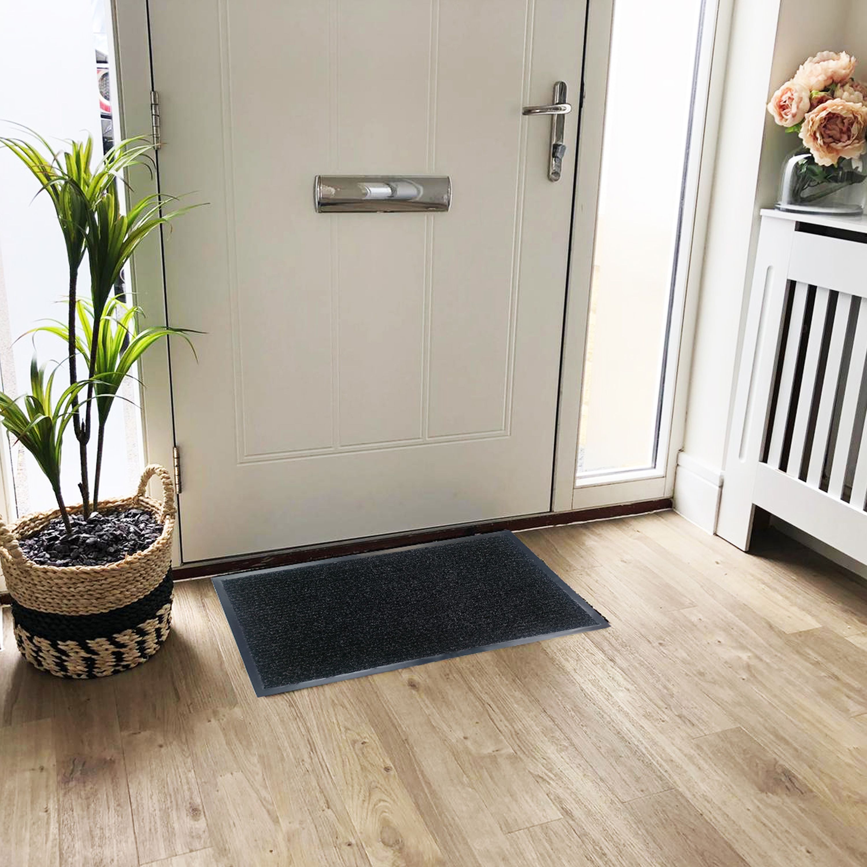 Grey Ribbed Barrier mat, 80cm x 50cm