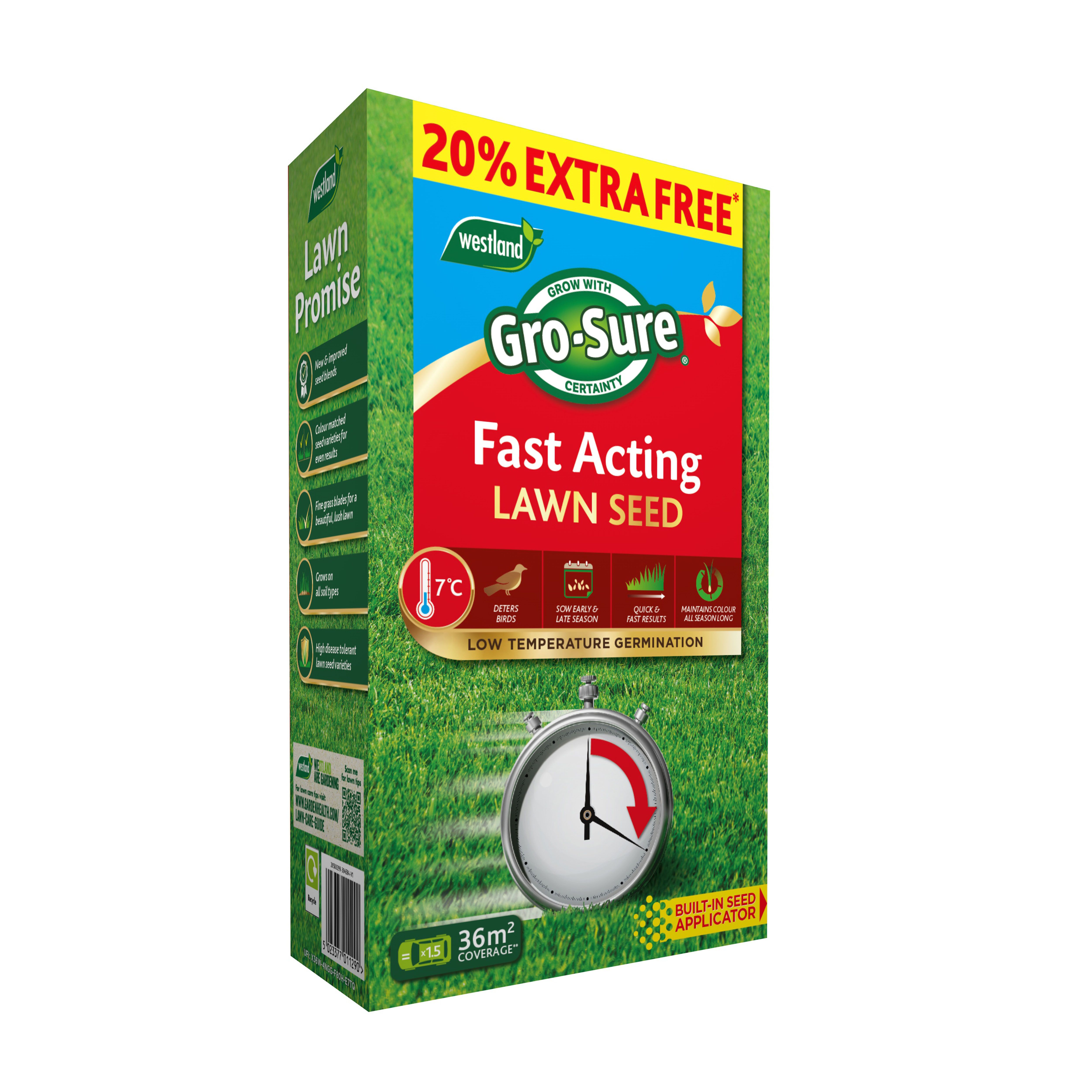 GRO-SURE FAST ACTING LAWN SEEDS, 1.08KG 36M²