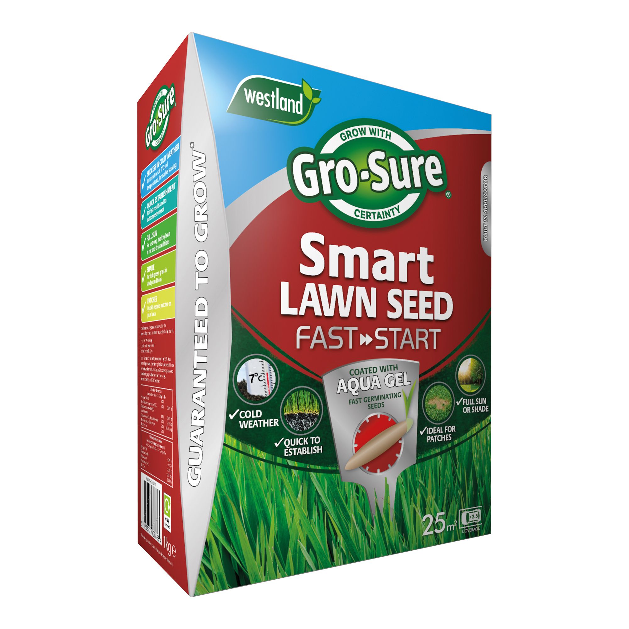 Gro-Sure Fast start Granulated Lawn seeds, 1kg 25m²