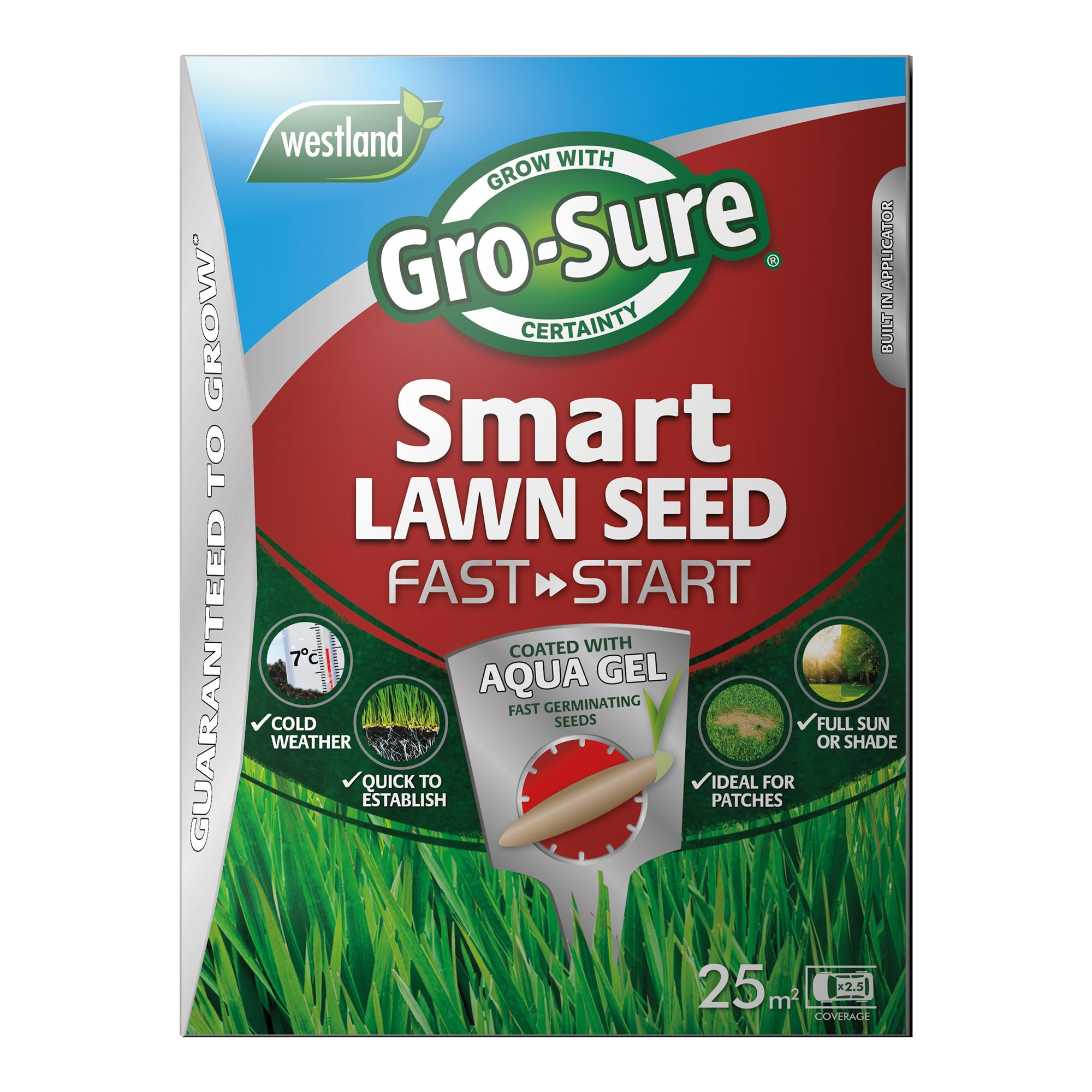 Gro-Sure Fast start Granulated Lawn seeds, 1kg 25m²