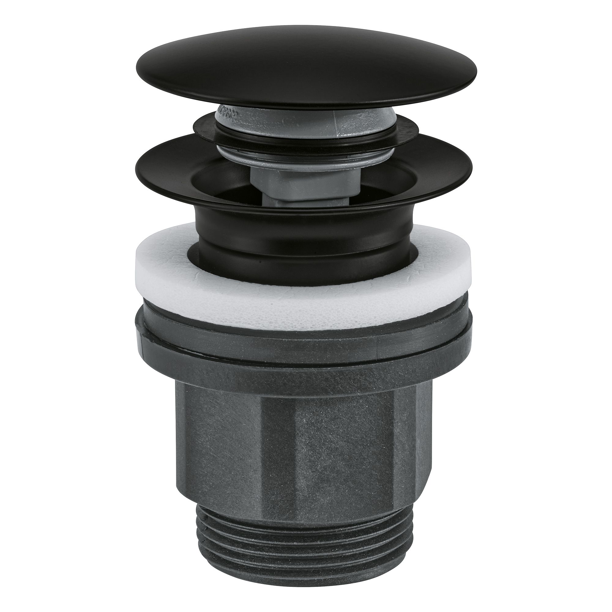 Grohe Black Brass & plastic Click clack Slotted Waste & plug (Dia)63mm