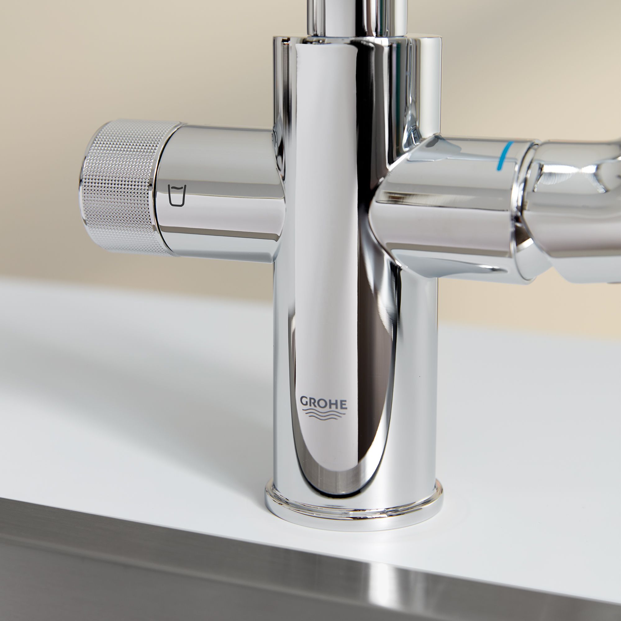 GROHE BLUE PURE MINTA CHROME EFFECT PULL-OUT WATER FILTER MONO MIXER ...