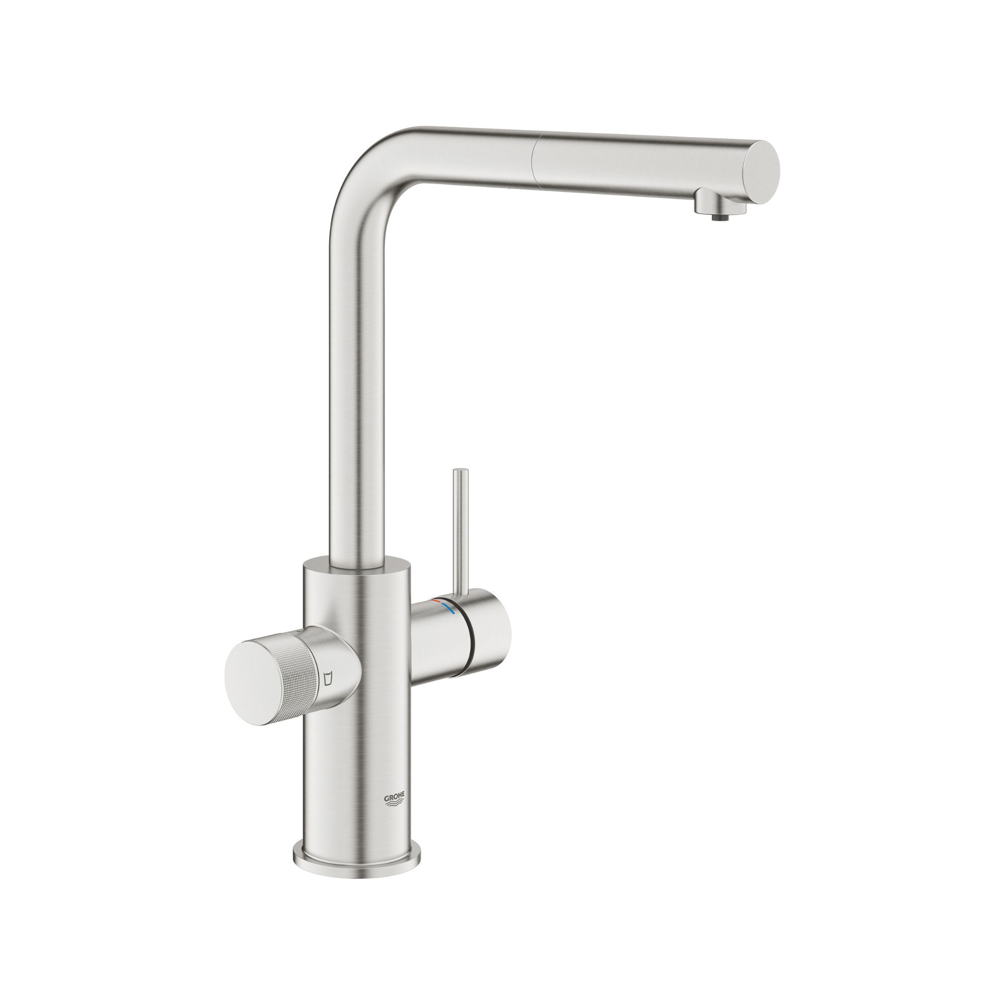 Grohe Blue Pure Minta Supersteel Stainless steel effect Pull-out Water ...