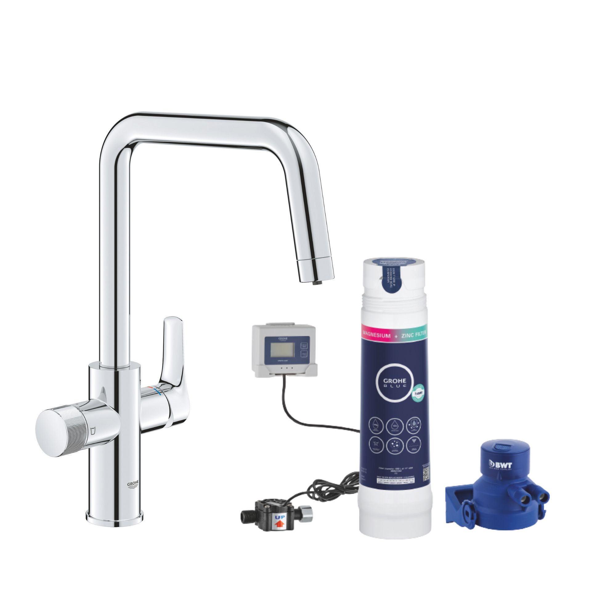Grohe Blue Pure Start Chrome effect Water filter mono mixer tap With ...
