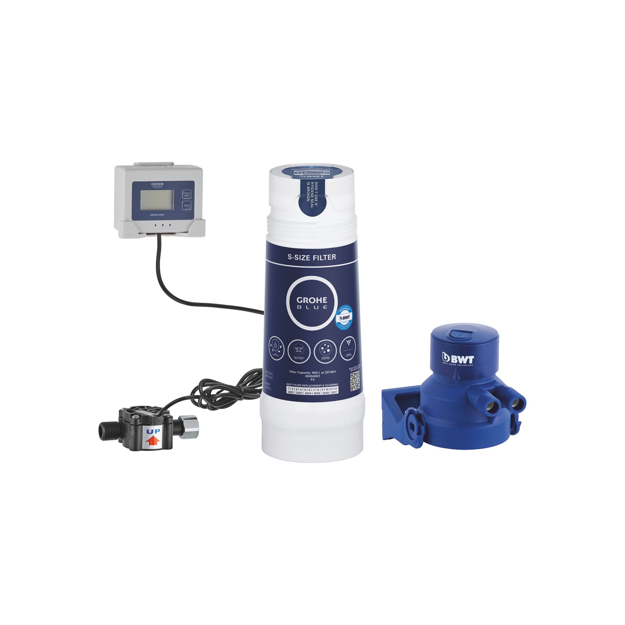 Grohe Blue Pure Start Supersteel Chrome effect Water filter mono mixer ...