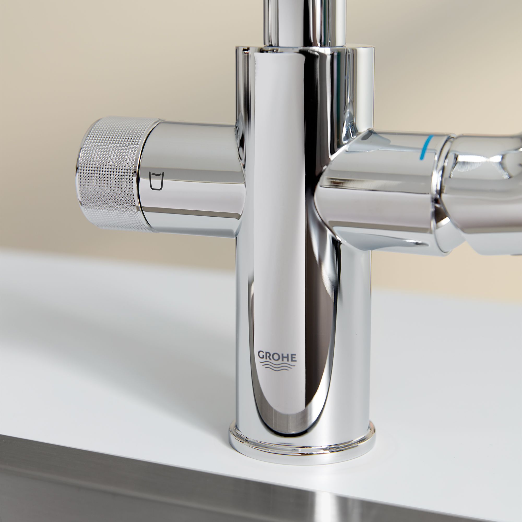 Grohe Blue Pure Startcurve Chrome effect Water filter mono mixer tap ...