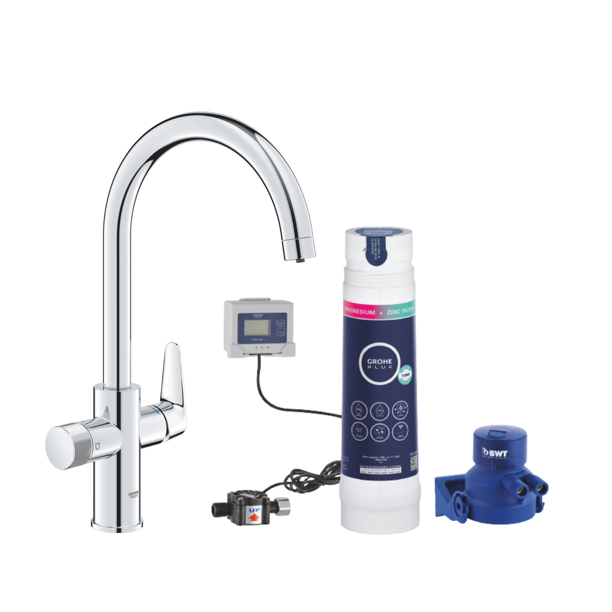Grohe Blue Pure Startcurve Chrome effect Water filter mono mixer tap ...