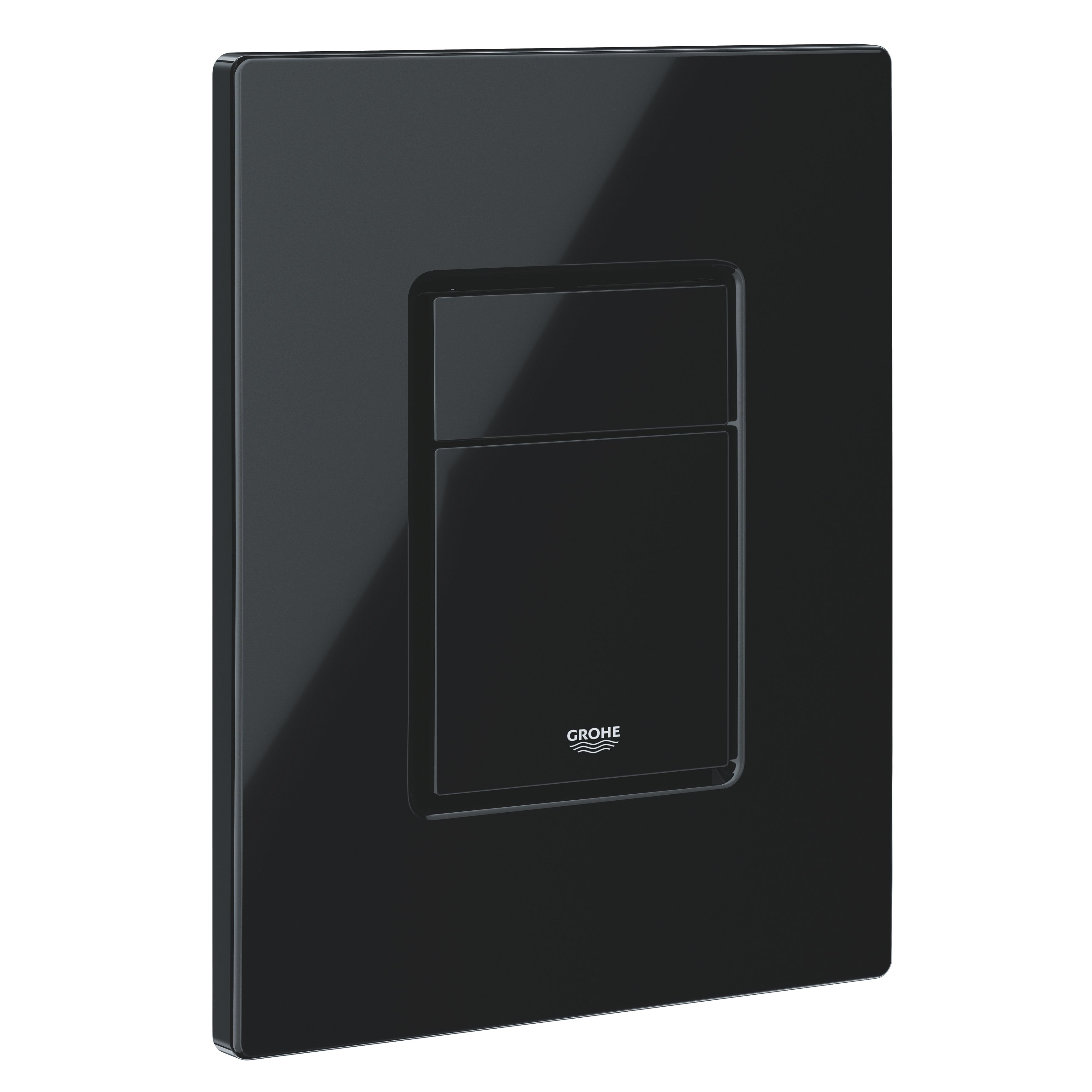 Grohe Even Gloss Black Dual Flushing plate (H)197mm (W)156mm | DIY at B&Q
